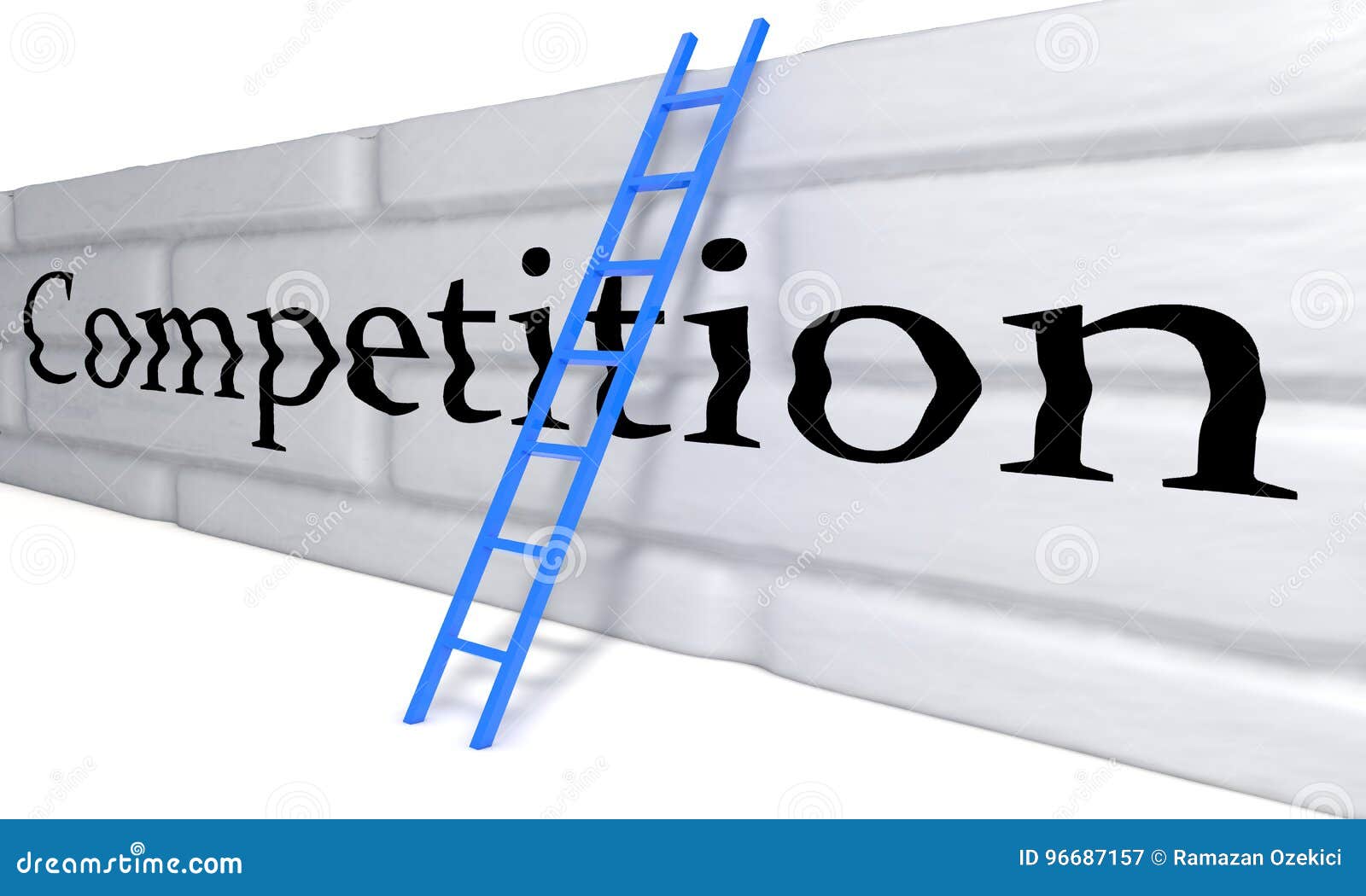 Competition Barrier Concept, 3d Stock Illustration - Illustration of ...