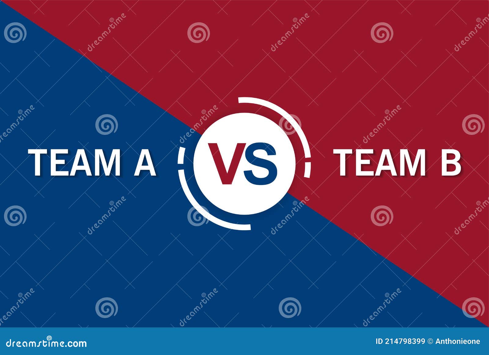 Vs Or Versus Team Red Blue Background For Boxing Battle Vector And ...