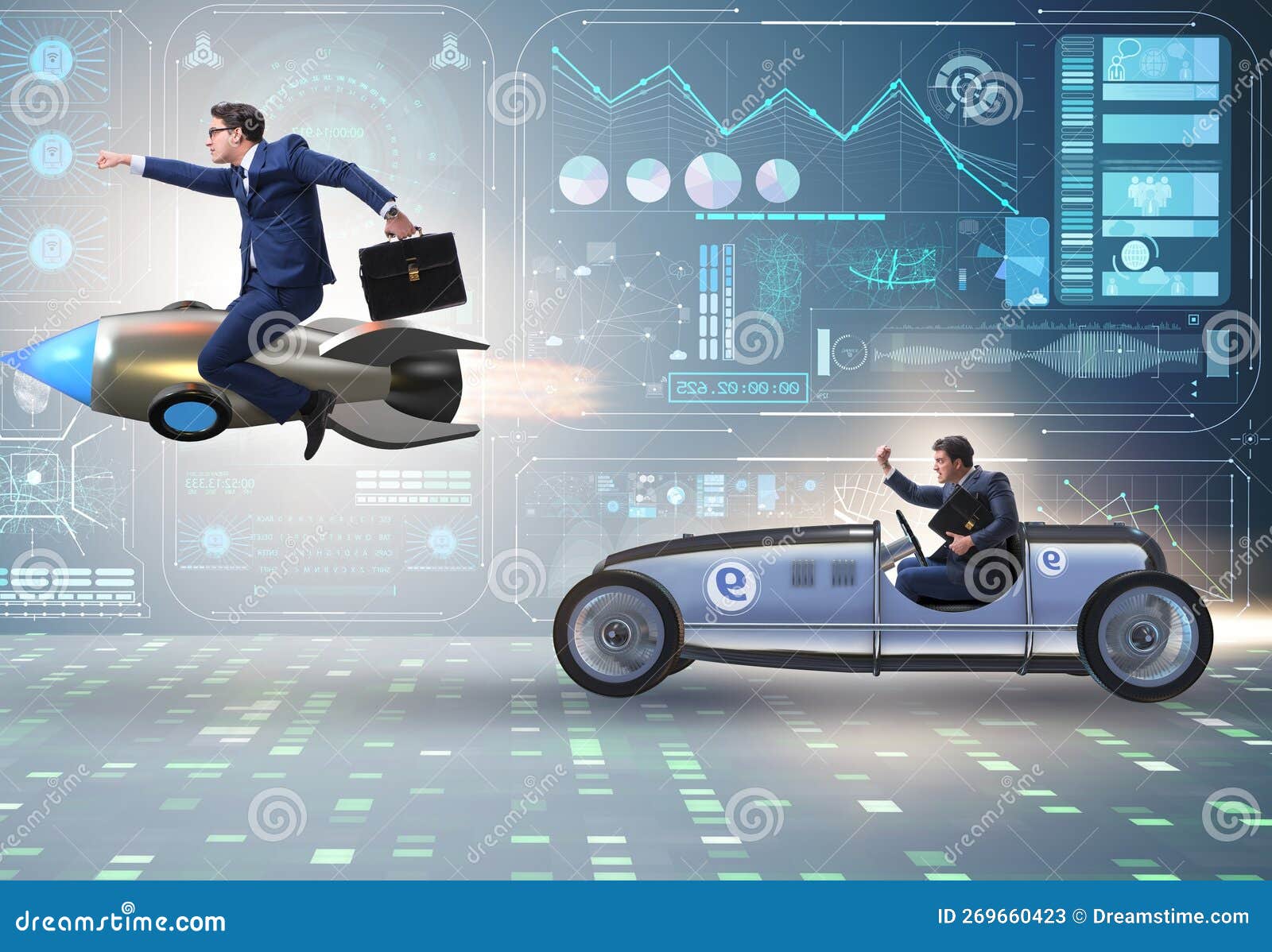 Competition Concept with Business People Competing Stock Illustration ...