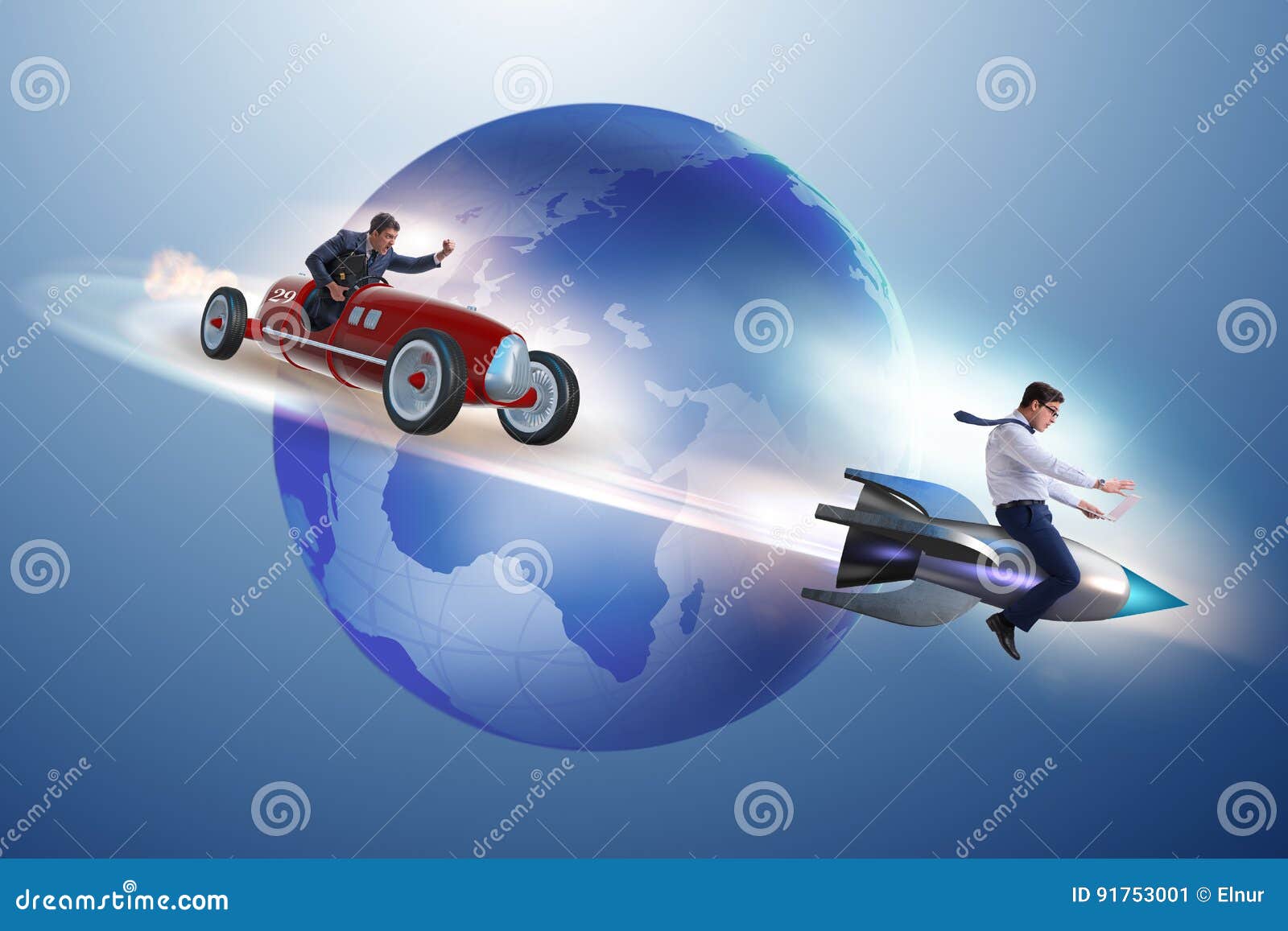 The Competition Concept with Business People Competing Stock ...