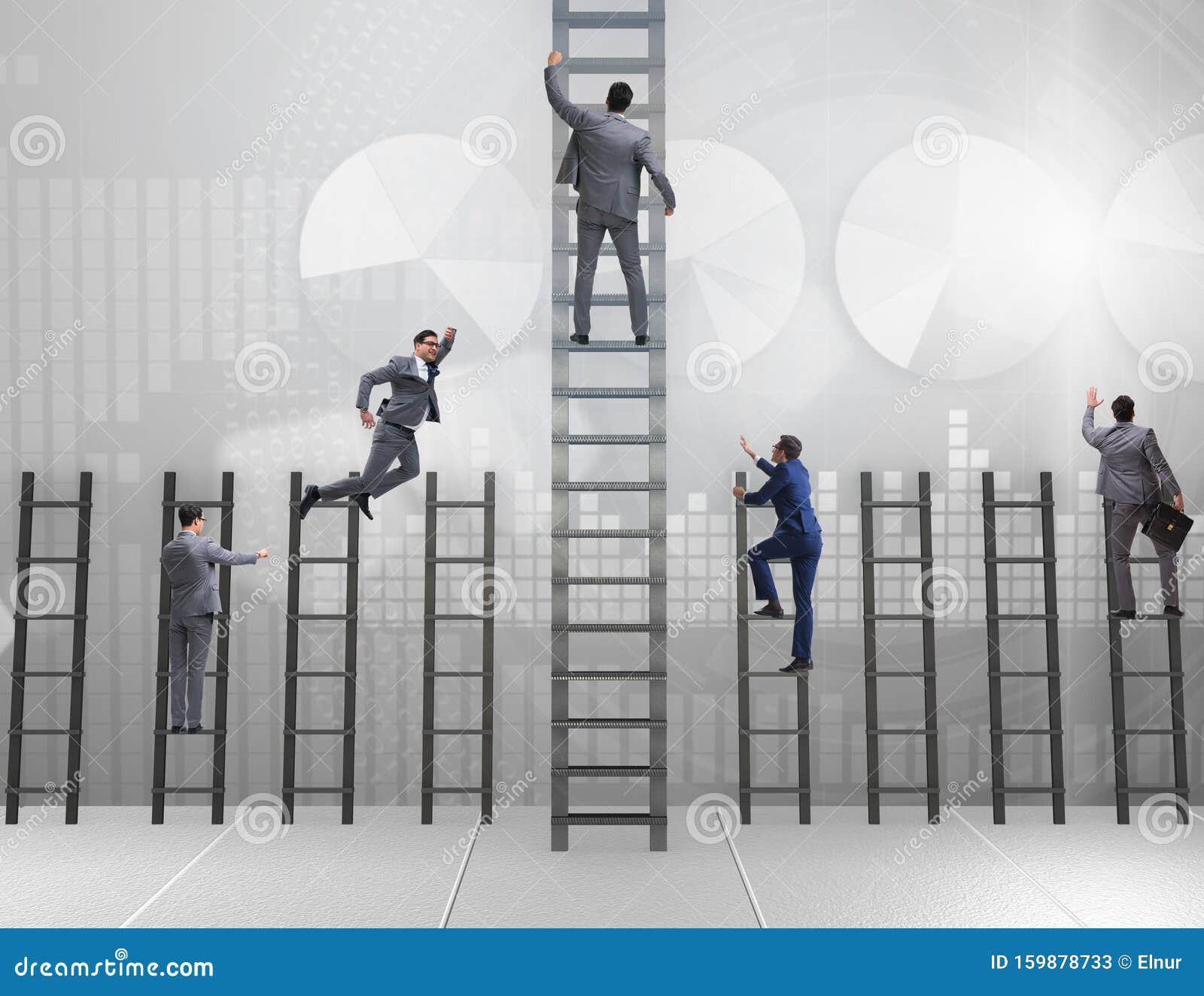 Competition Concept with Businessman Beating Competitors Stock Image ...