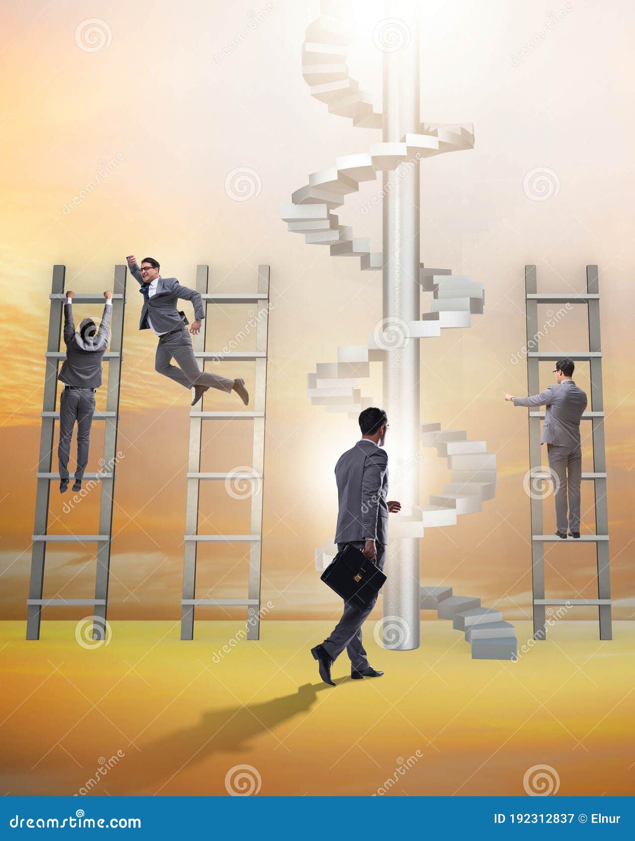 Competition Concept with Businessman Beating Competitors Stock Image ...