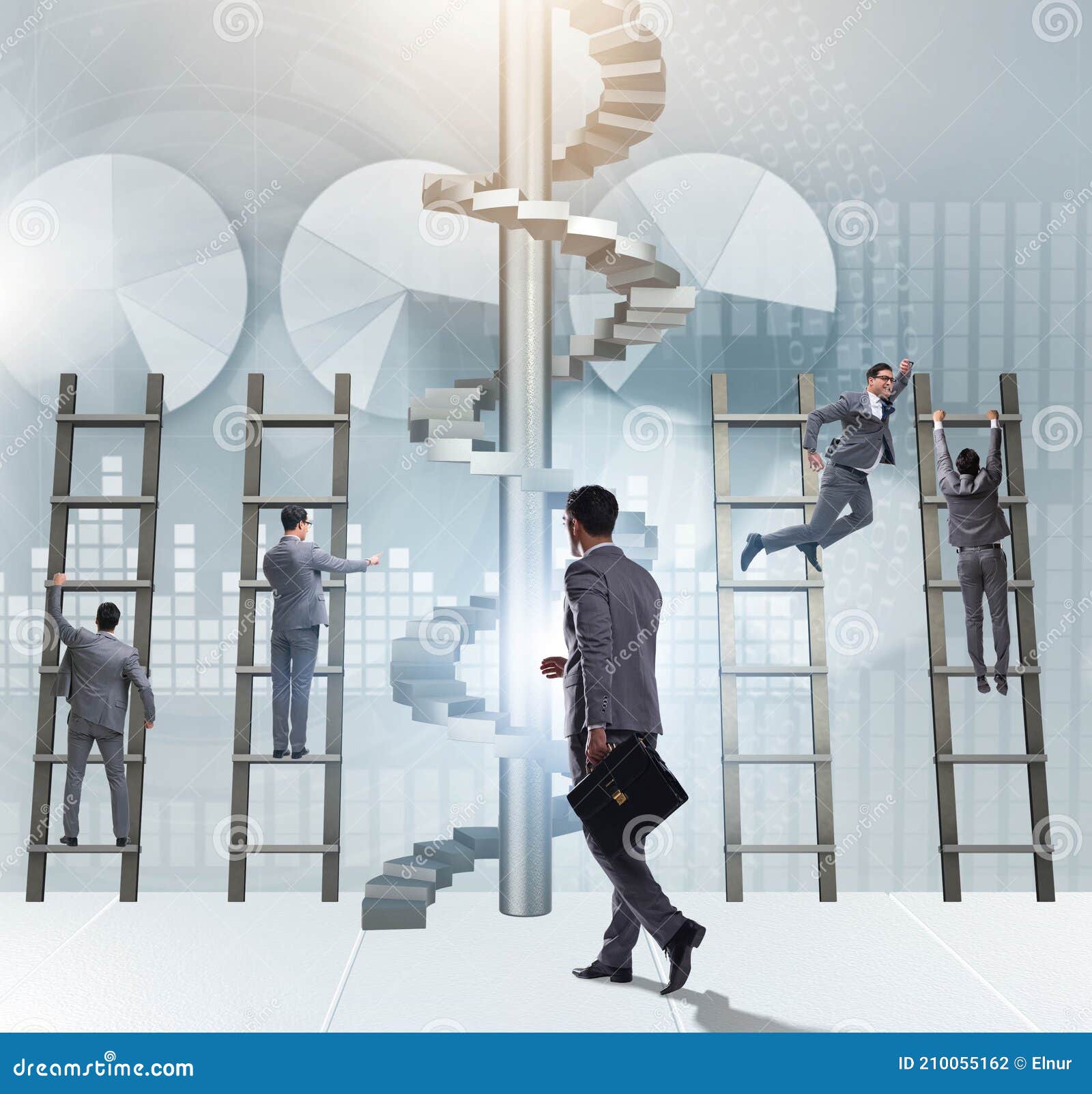 Competition Concept with Businessman Beating Competitors Stock Photo ...