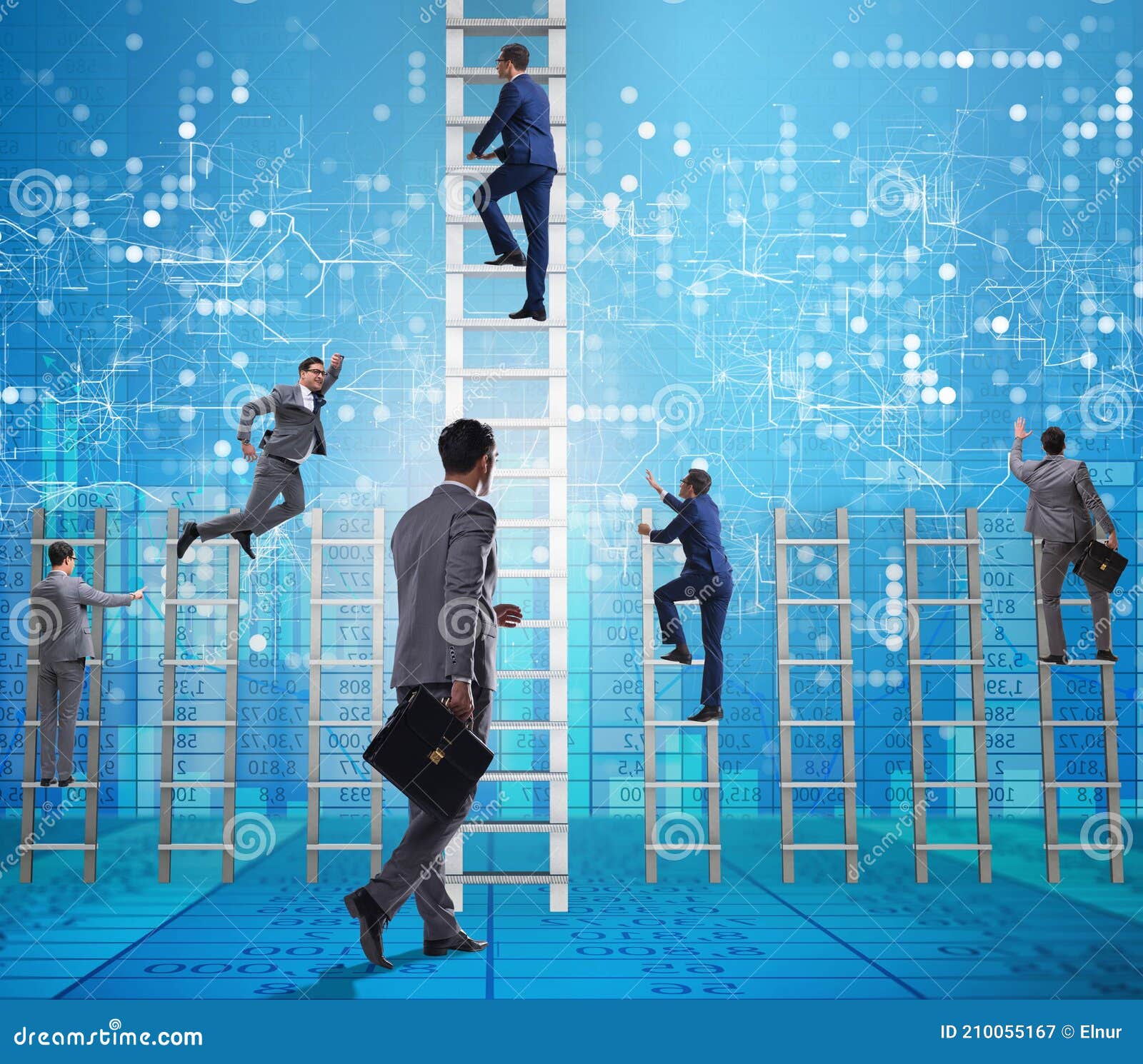 Competition Concept with Businessman Beating Competitors Stock Image ...