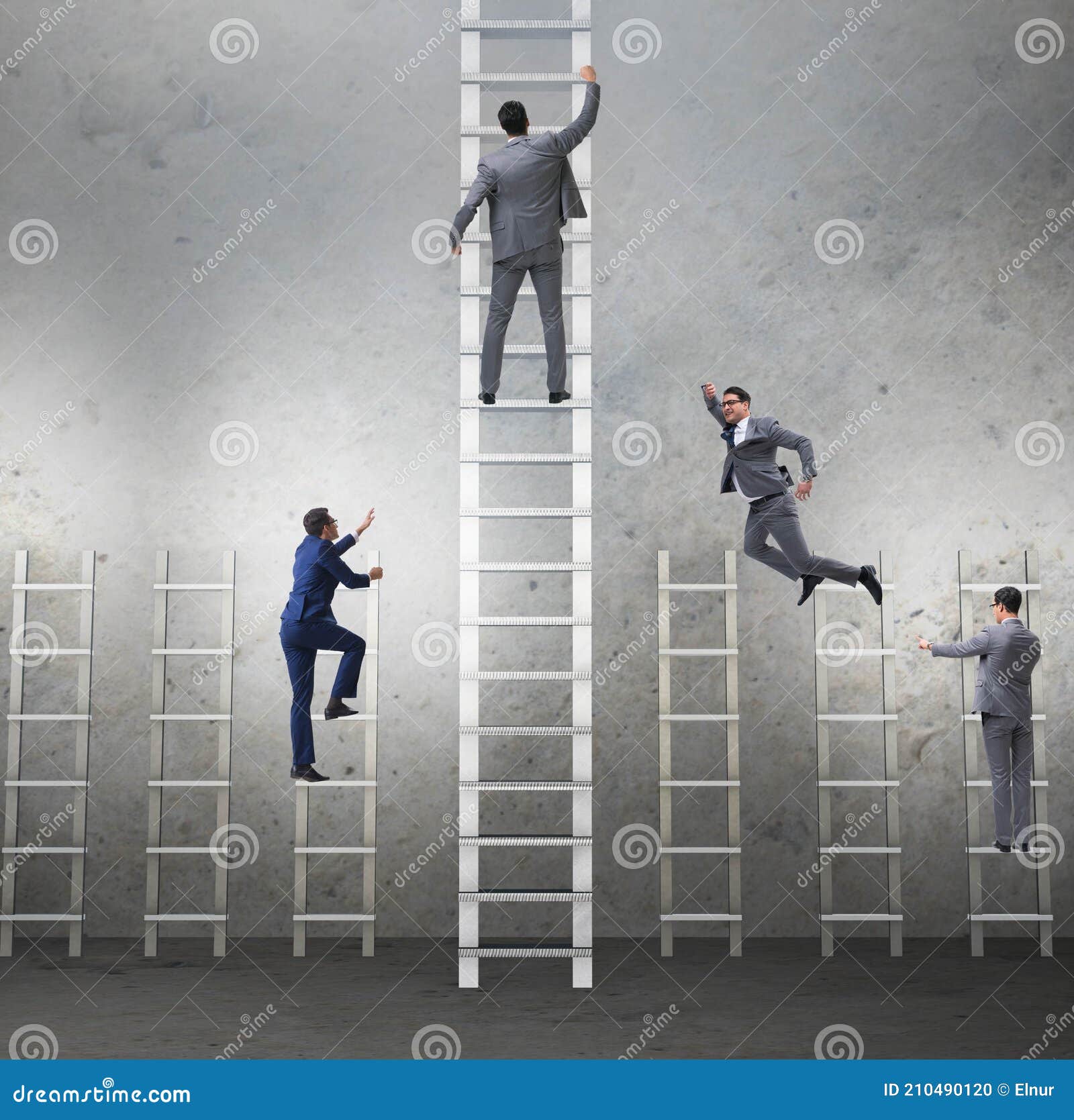 Competition Concept with Businessman Beating Competitors Stock Photo ...