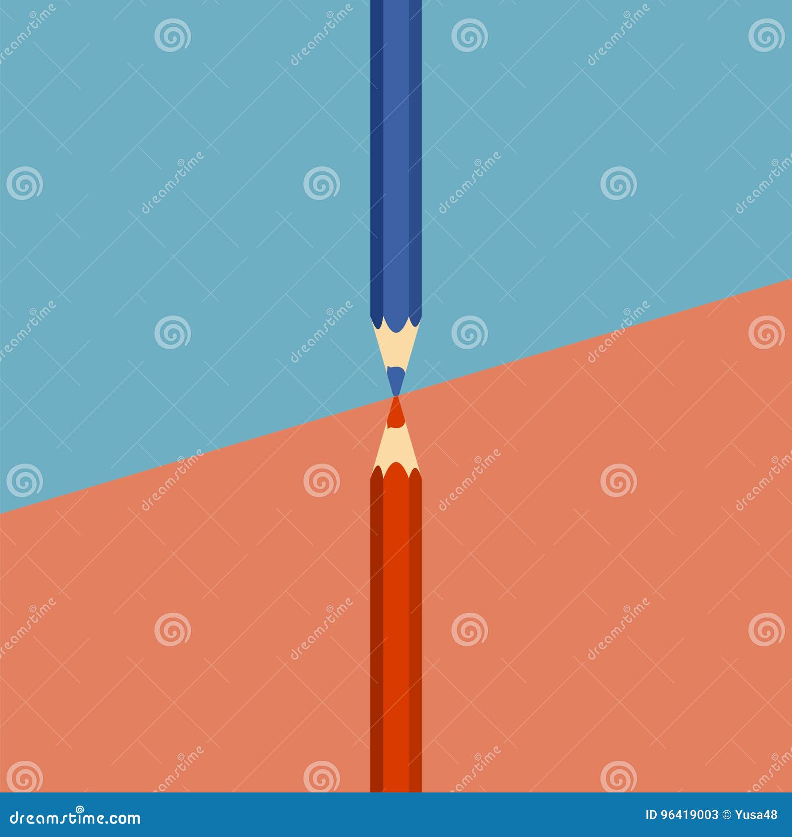 Competition Concept. Leadership. Red and Blue Pencils Stock ...