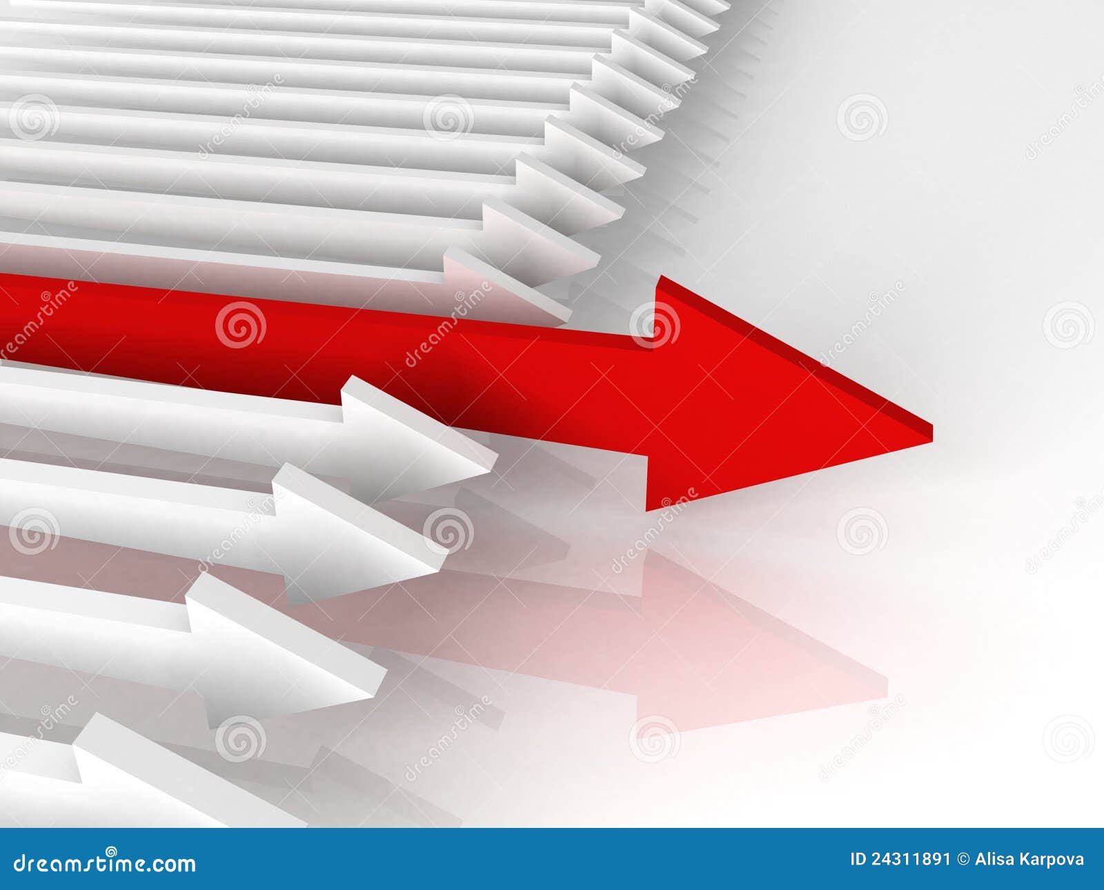 Competition Concept. Leading Red Arrow Stock Illustration ...