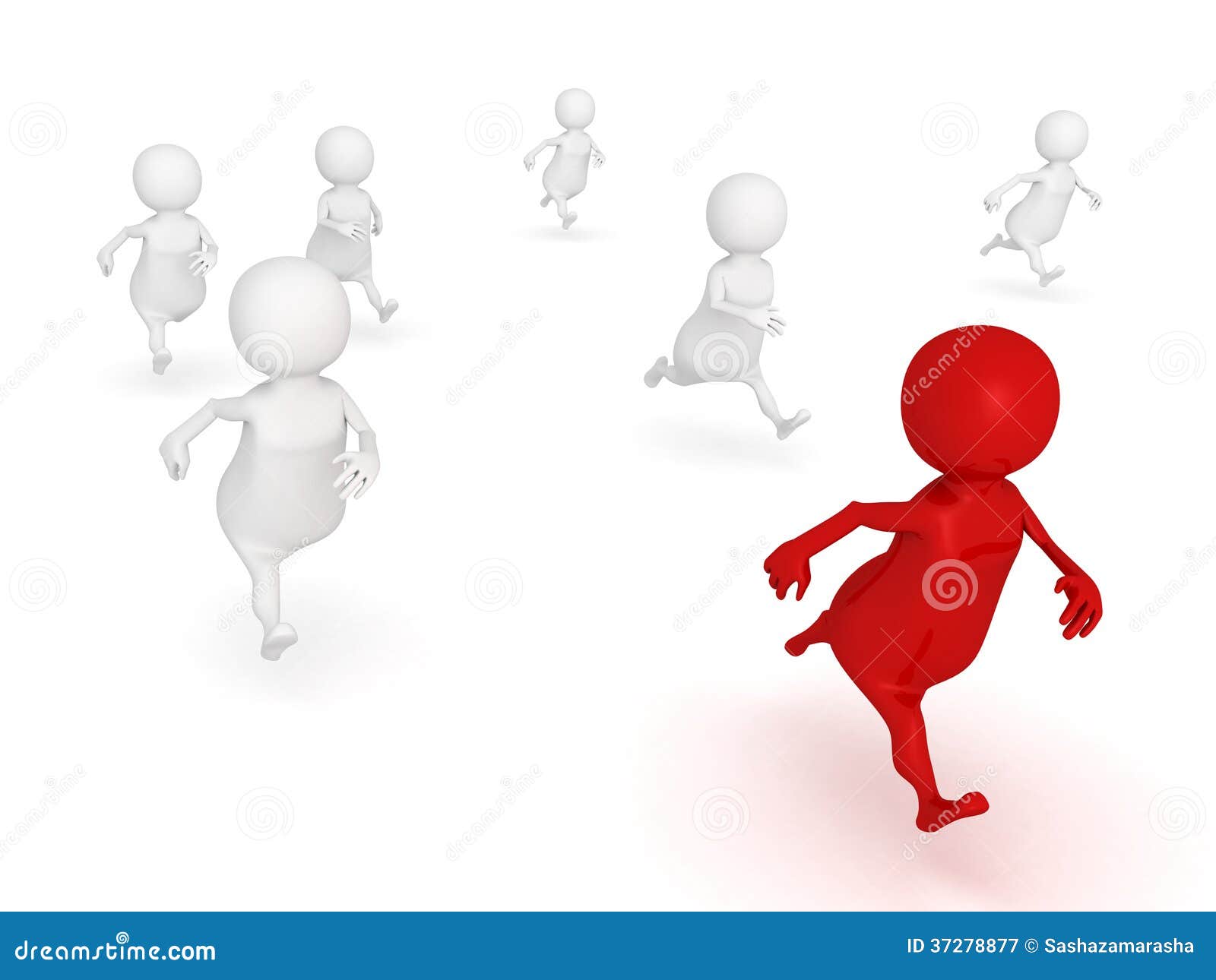 Competition Concept Success 3d Human Race Leader Winner Stock ...