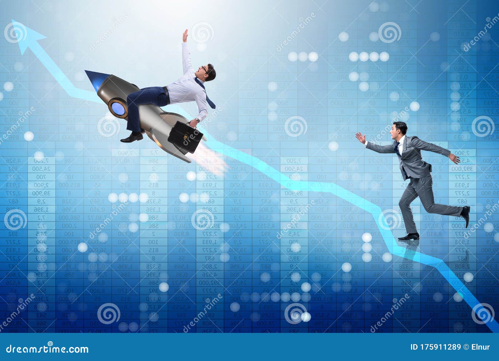 Competition Concept with Two Businessmen Stock Image - Image of finance ...