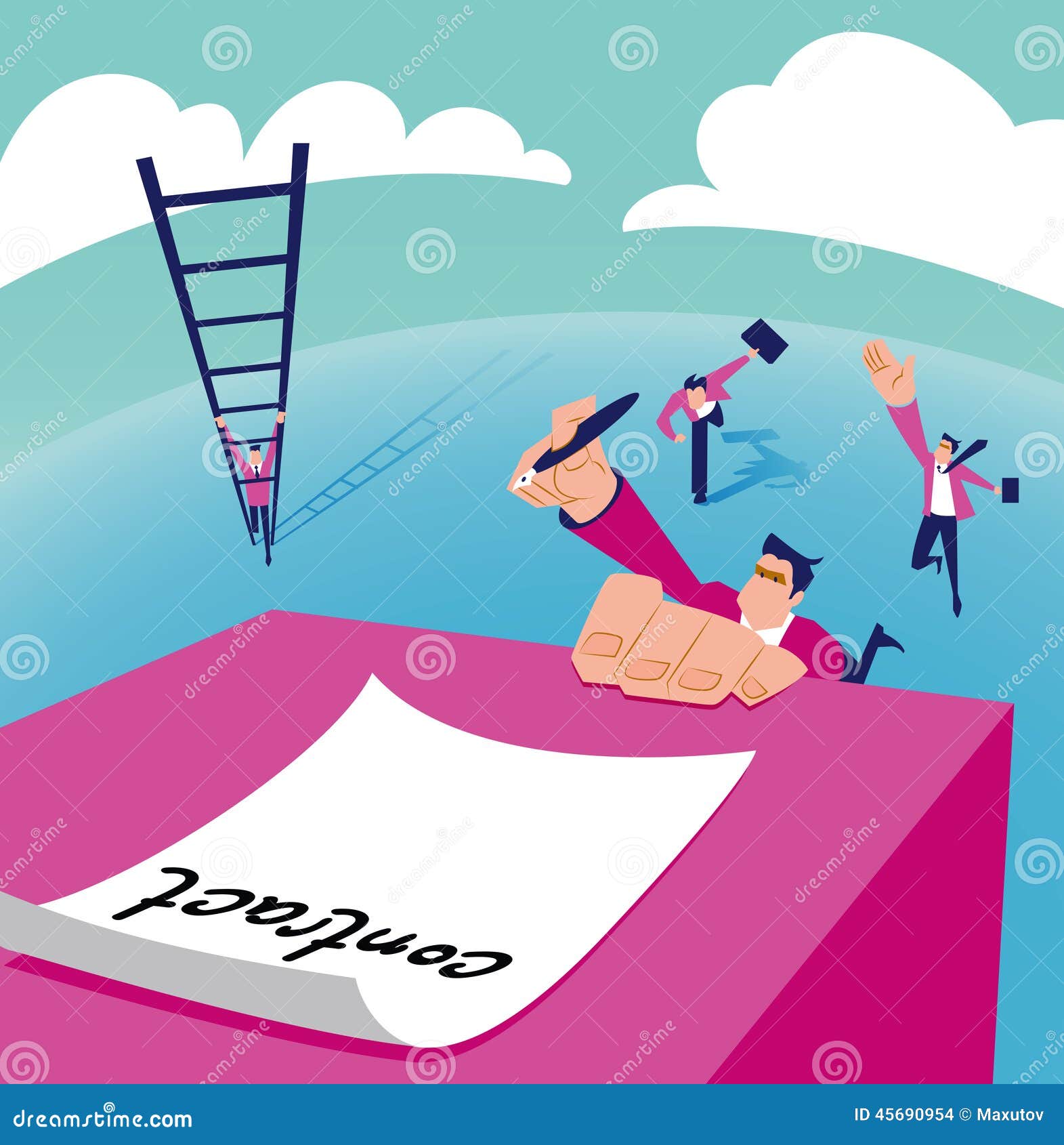 Competition for the Contract Stock Vector - Illustration of teamwork ...