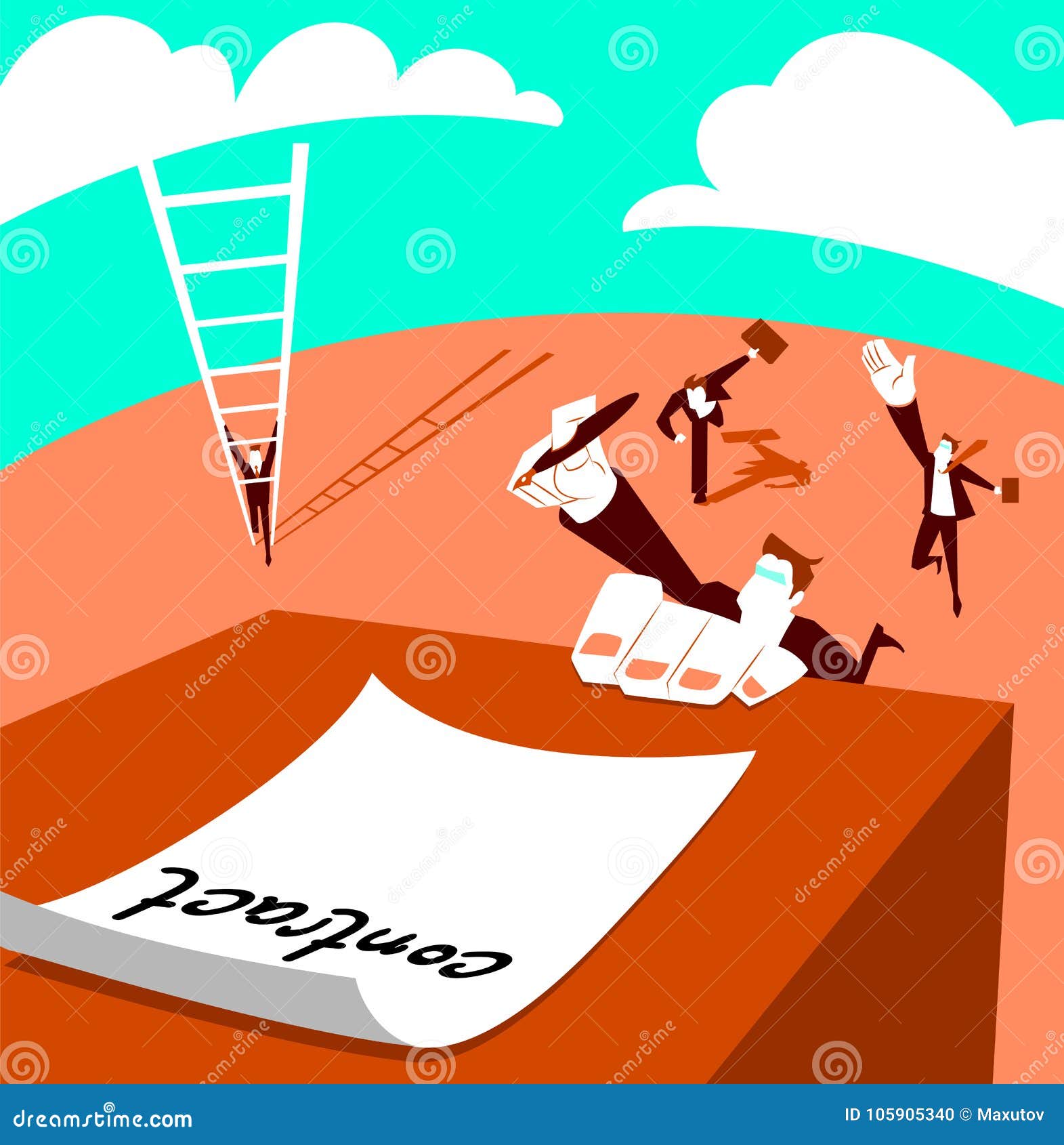 Competition for the Contract Stock Vector - Illustration of signature ...