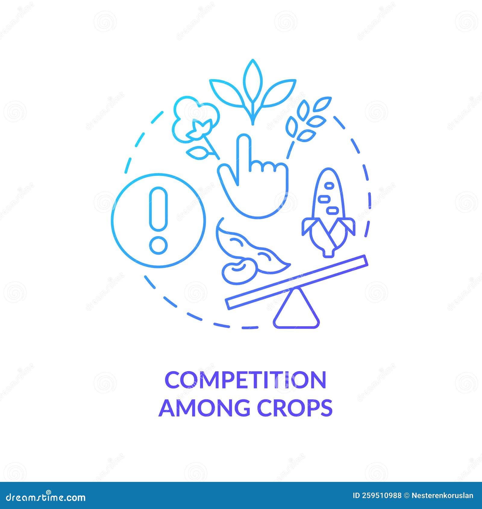 Competition among Crops Blue Gradient Concept Icon Stock Vector ... Competition among Crops Blue Gradient Concept Icon Stock Vector ...
