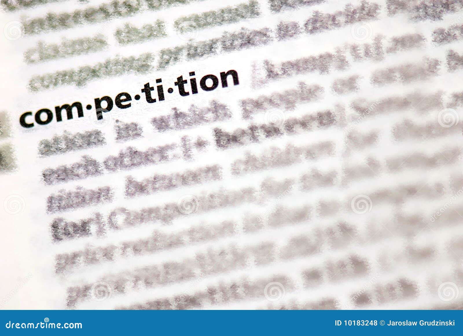 Competition Definition in Close-up Stock Photo - Image of advance ...