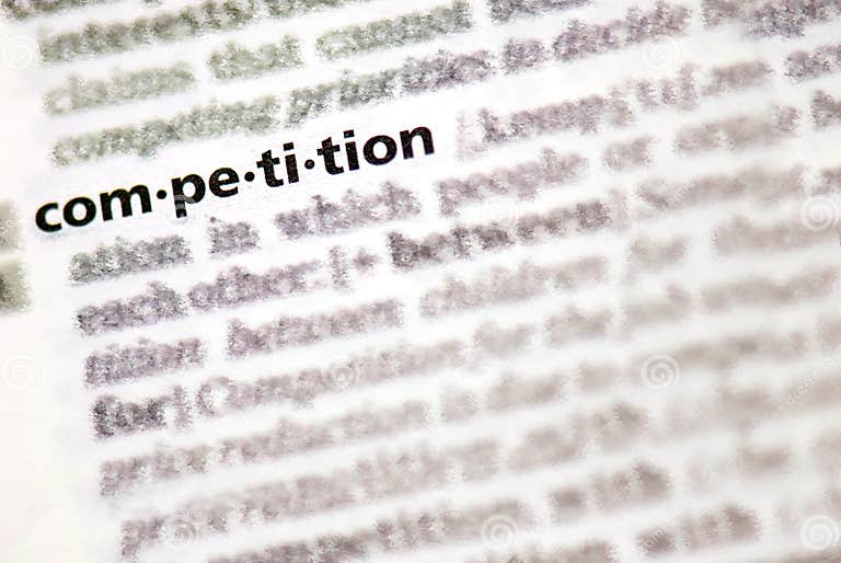 Competition Definition in Close-up Stock Photo - Image of advance ...