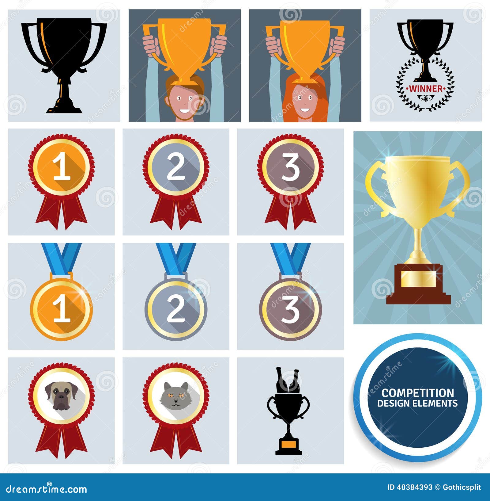 Competition Design Elements Stock Vector - Illustration of place, flat ...