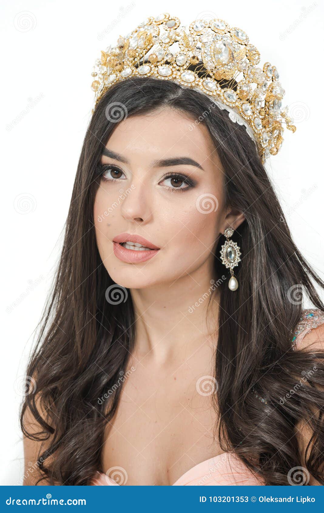 The Winner of the Miss Contest. Stock Image - Image of girl, isolated ...