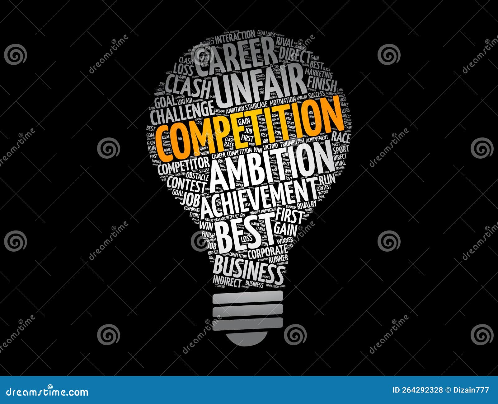 Competition Light Bulb Word Cloud, Business Concept Background Stock ...