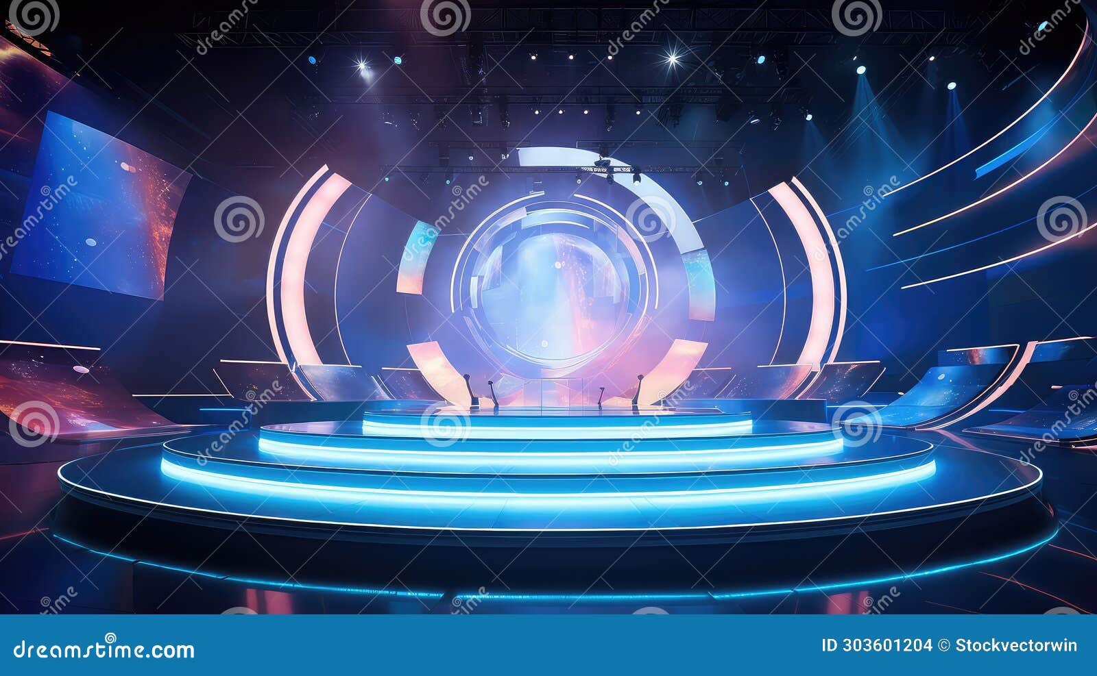 Competition Podium Round Background Stock Illustration - Illustration ...