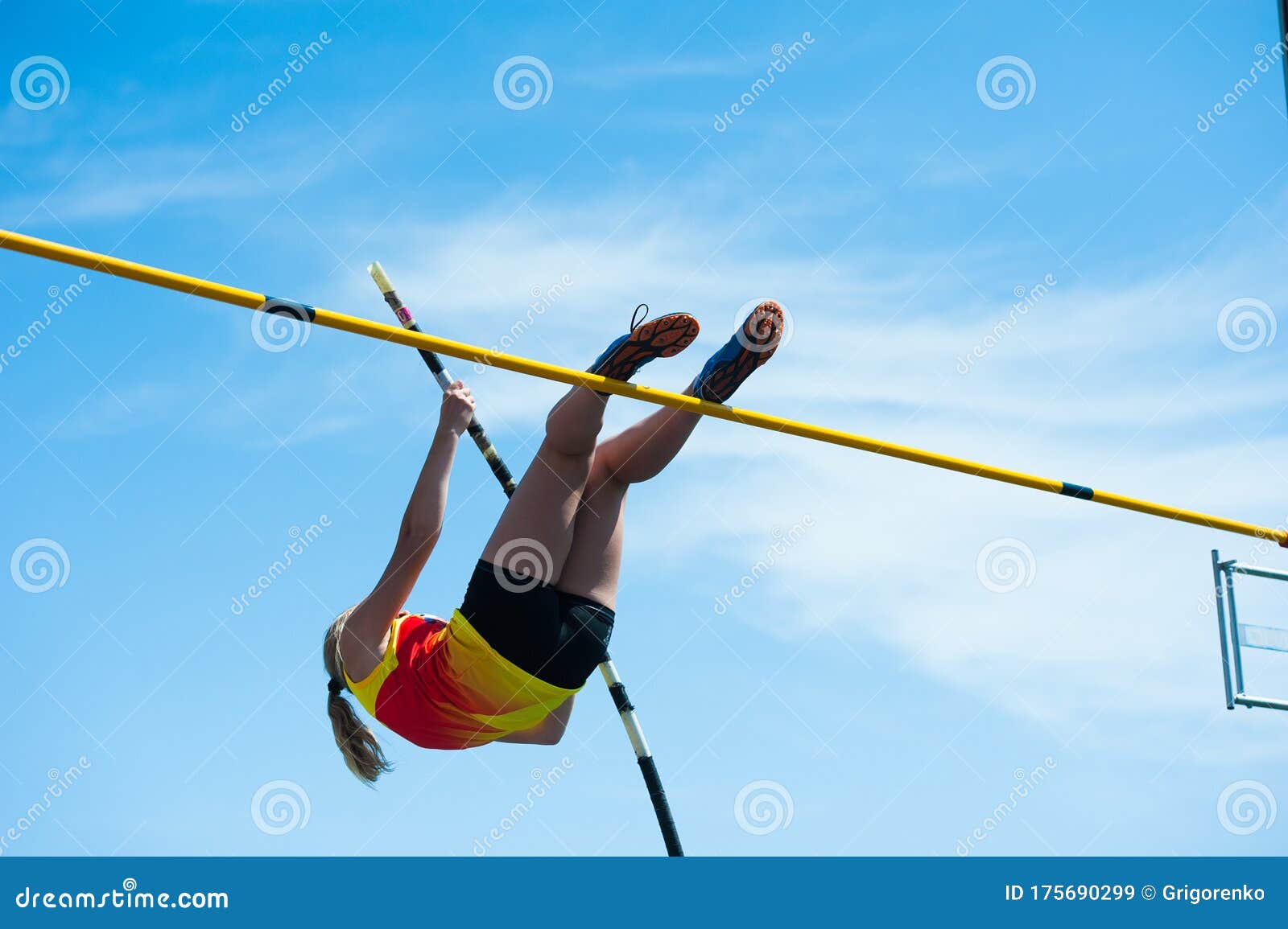 Competition Pole Vault Jumper Female Editorial Stock Image - Image of ...