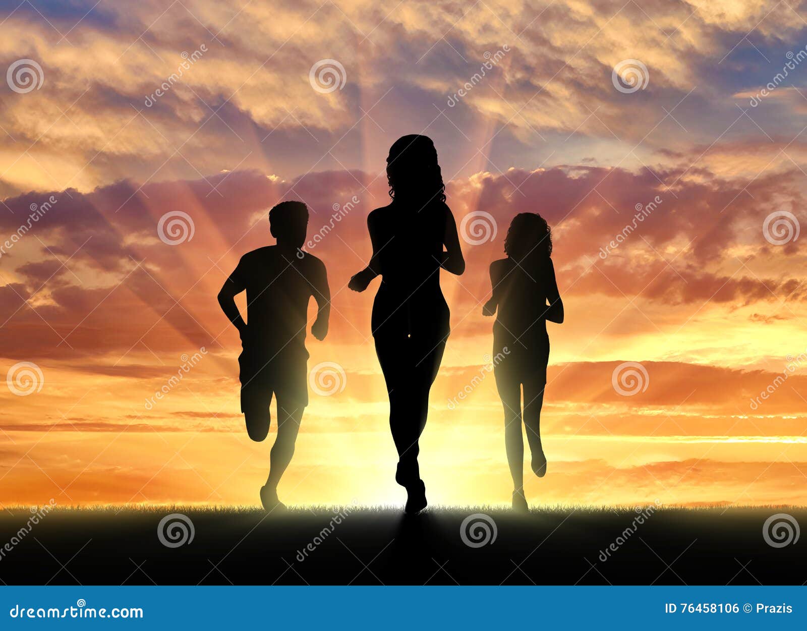 Competition Runners Athletes at Sunset Stock Photo - Image of athletes ...