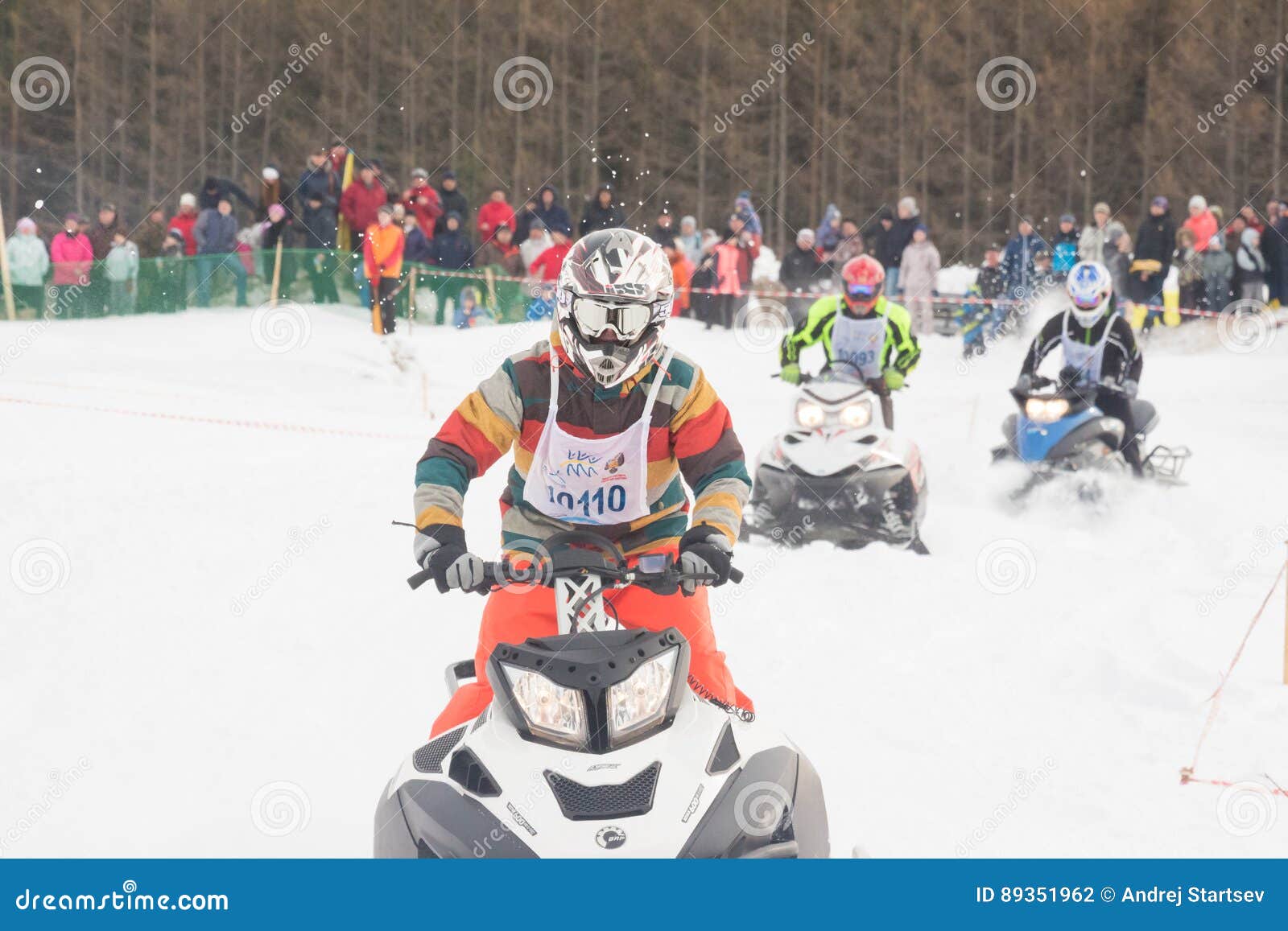 Competition. Snowmobile Races Editorial Photography - Image of perm ...