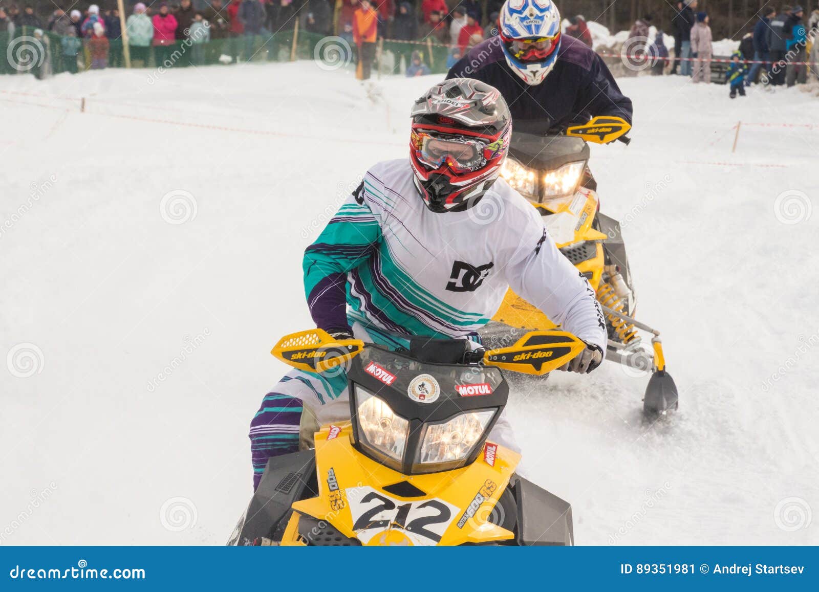Competition. Snowmobile Races Editorial Photo - Image of drivers, sport ...