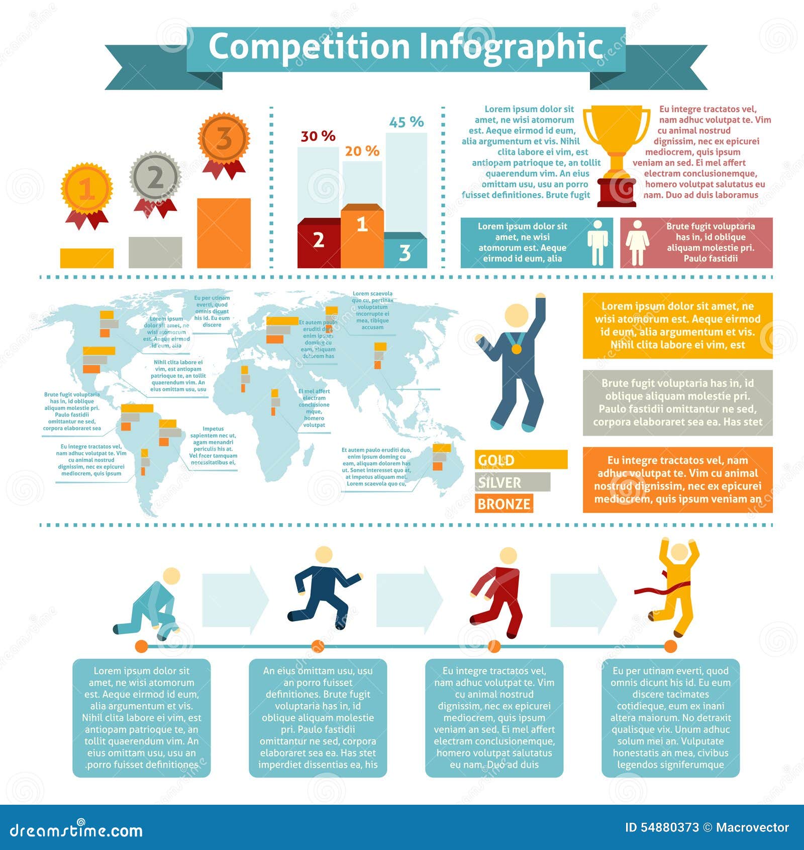Competition Statistic Inographics Stock Vector - Illustration of ...