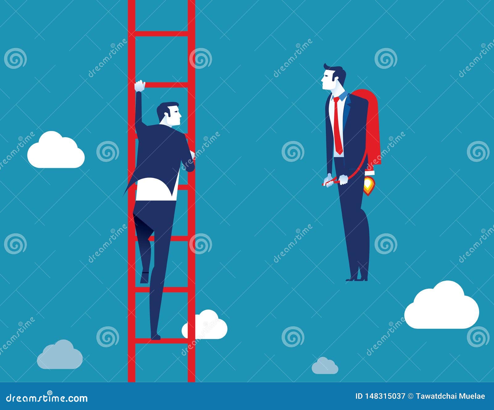 Competition of Technology. Concept Business Vector Illustration Stock ...