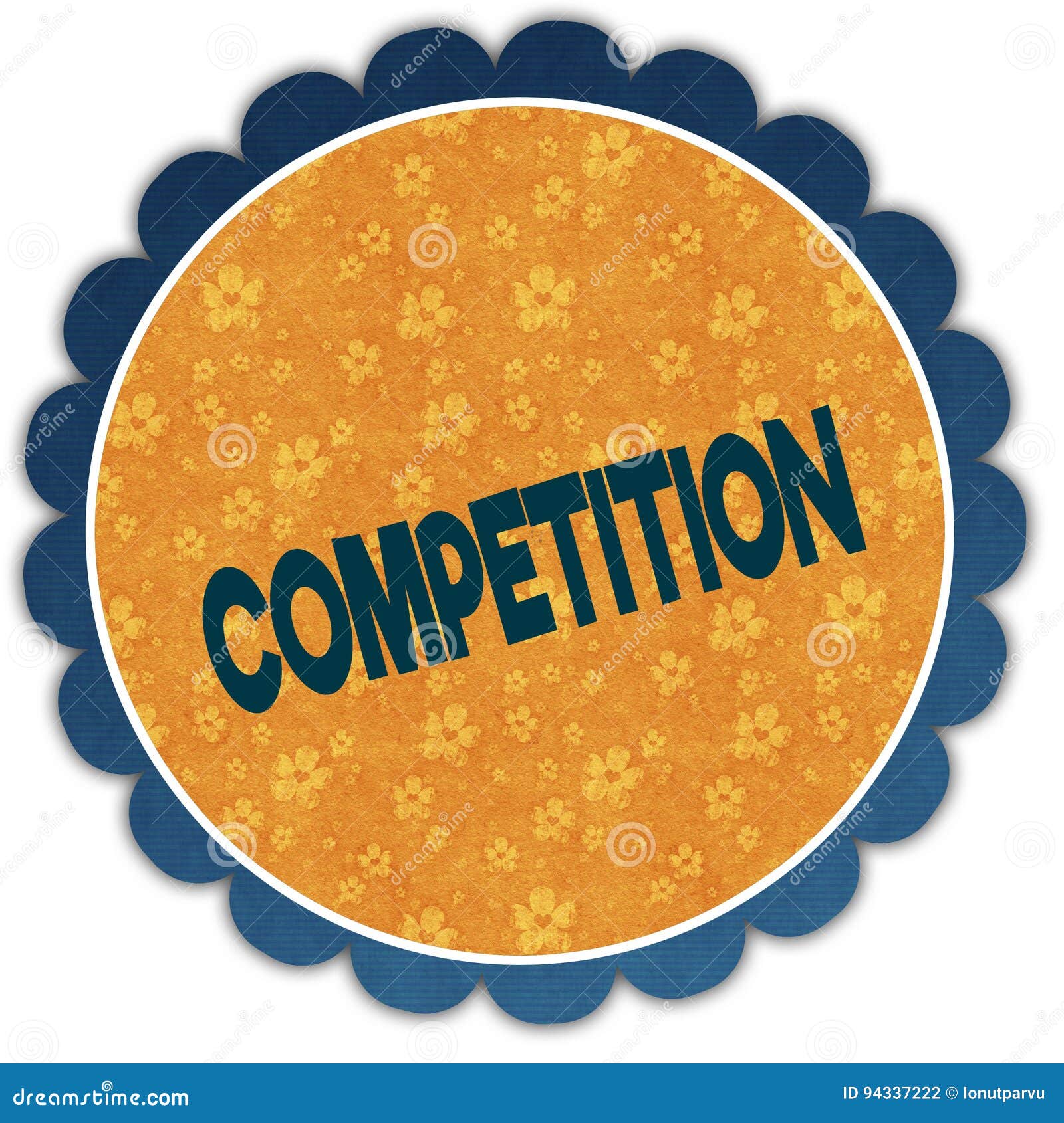 COMPETITION Text on Flower Label. Stock Illustration - Illustration of ...