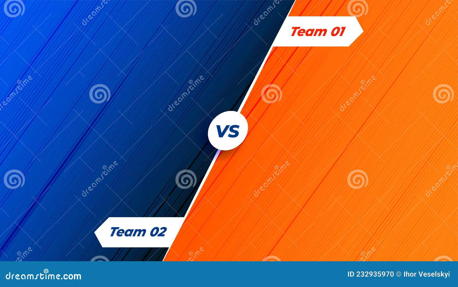 Competition Versus Vs Background in Orange and Blue Shade Stock Vector ...