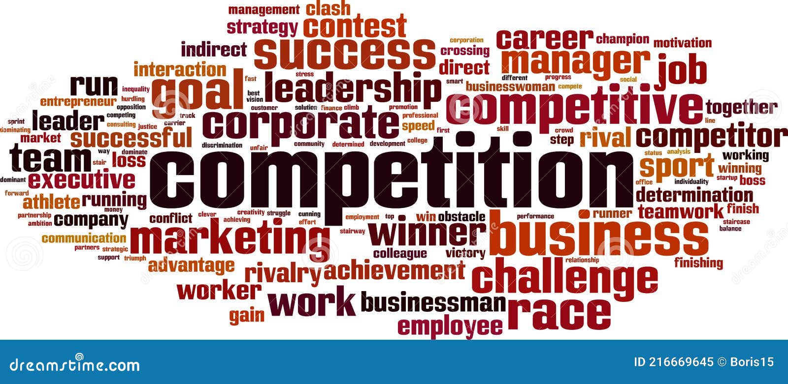 Competition word cloud stock vector. Illustration of success - 216669645