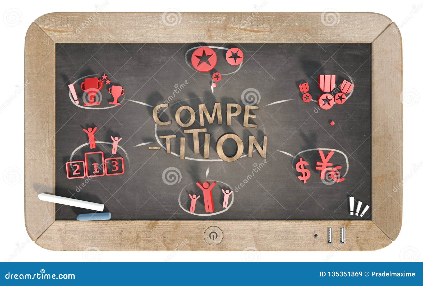 `competition` Word with 3D Icons on Slate Chalkboard Stock Illustration ...