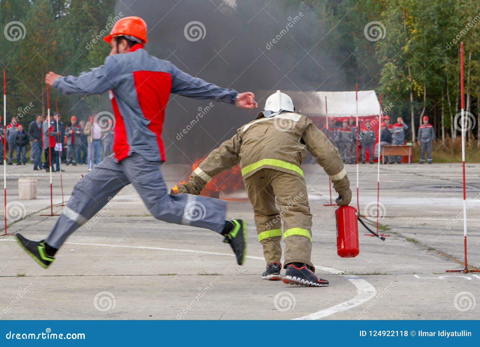 Training Firefighters at the Training Range. Editorial Stock Photo ...
