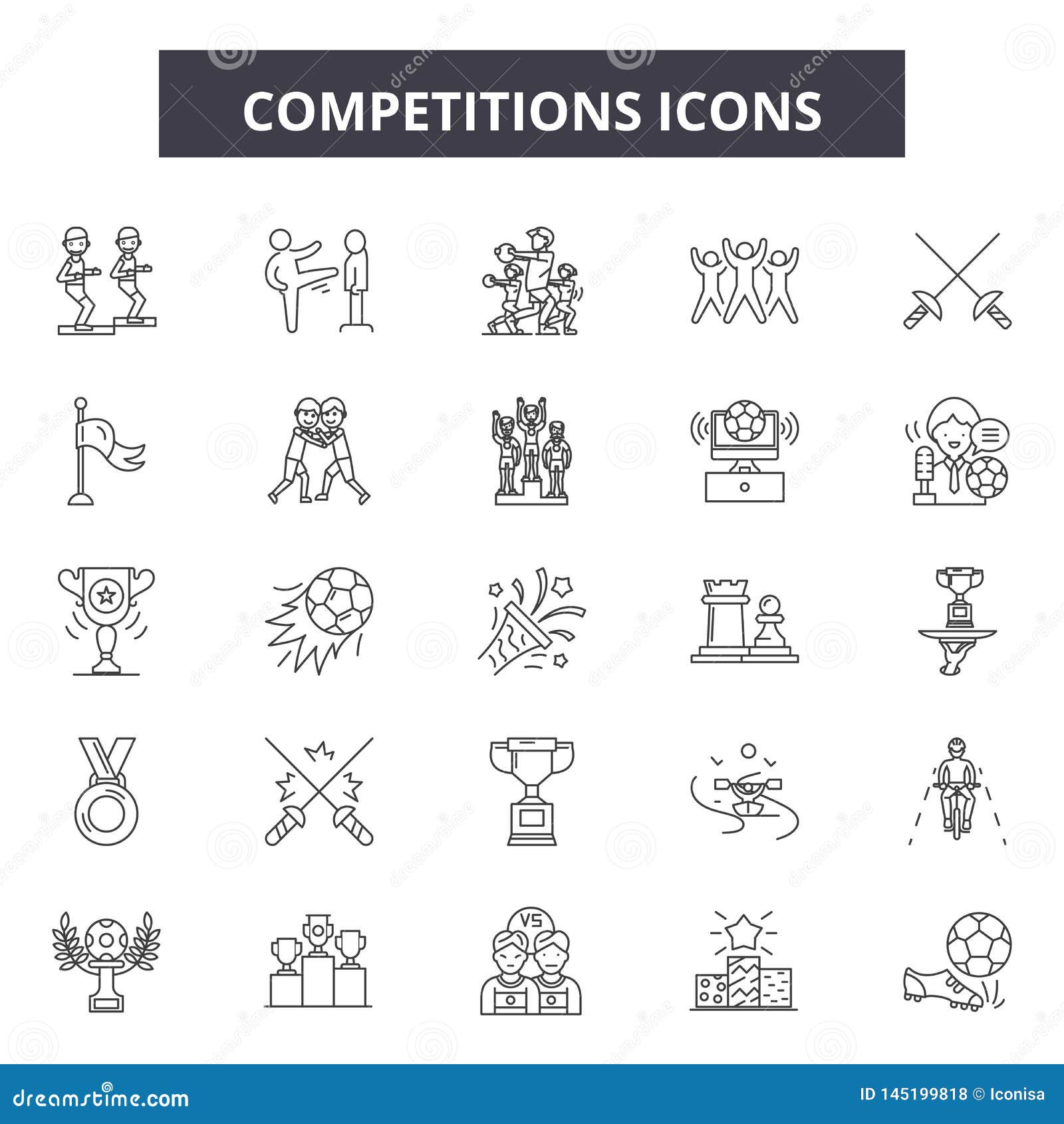 Competitions Line Icons, Signs, Vector Set, Outline Illustration ...
