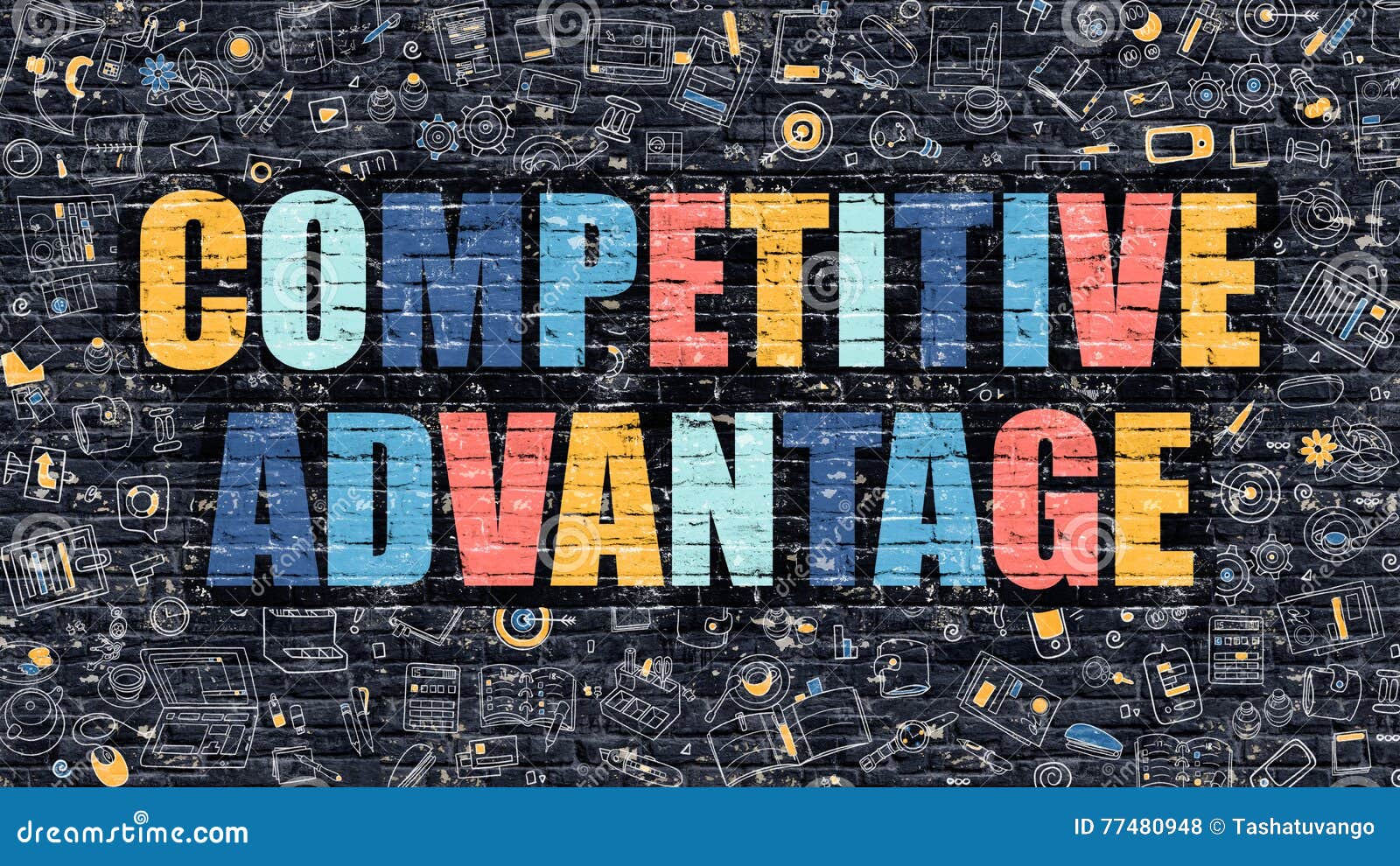 Competitive Advantage Concept with Doodle Design Icons. Stock ...