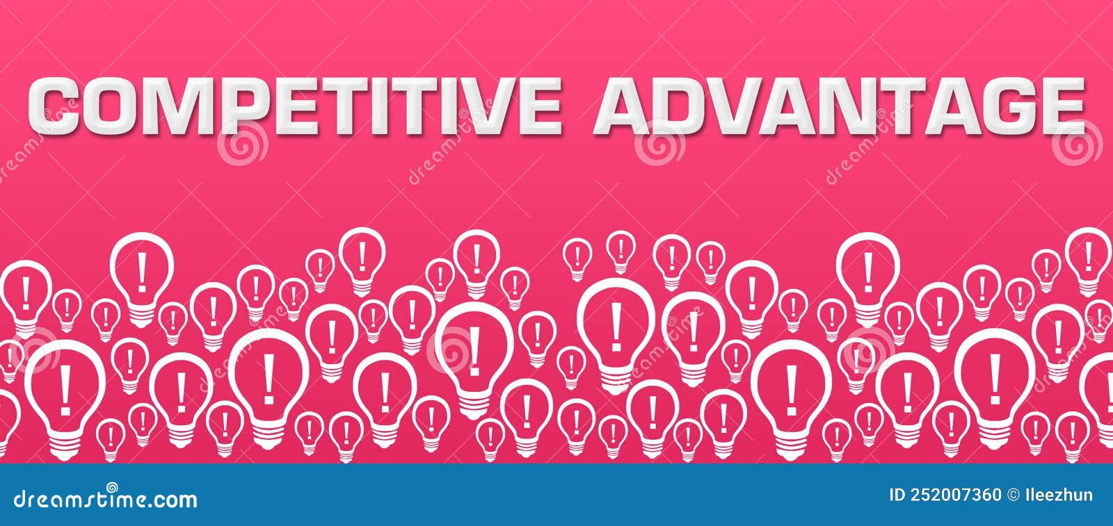 Competitive Advantage Pink Background Bulbs Bottom Text Stock ...