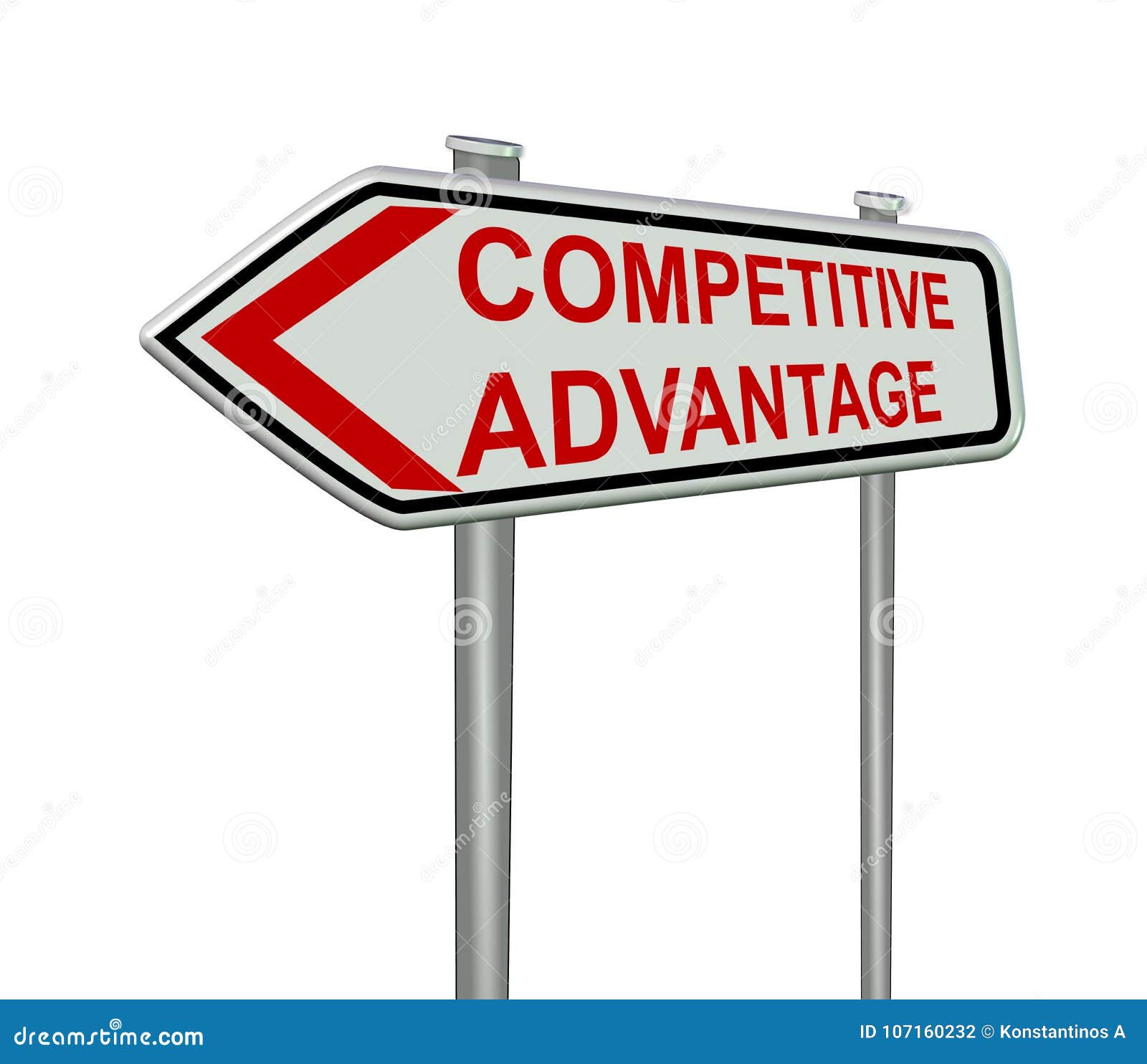Competitive Advantage Sign Symbol Red Text - 3d Rendering Stock ...