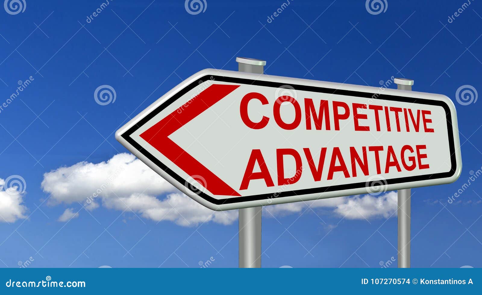 Competitive Advantage Sign Symbol Red Text - 3d Rendering Stock Photo ...