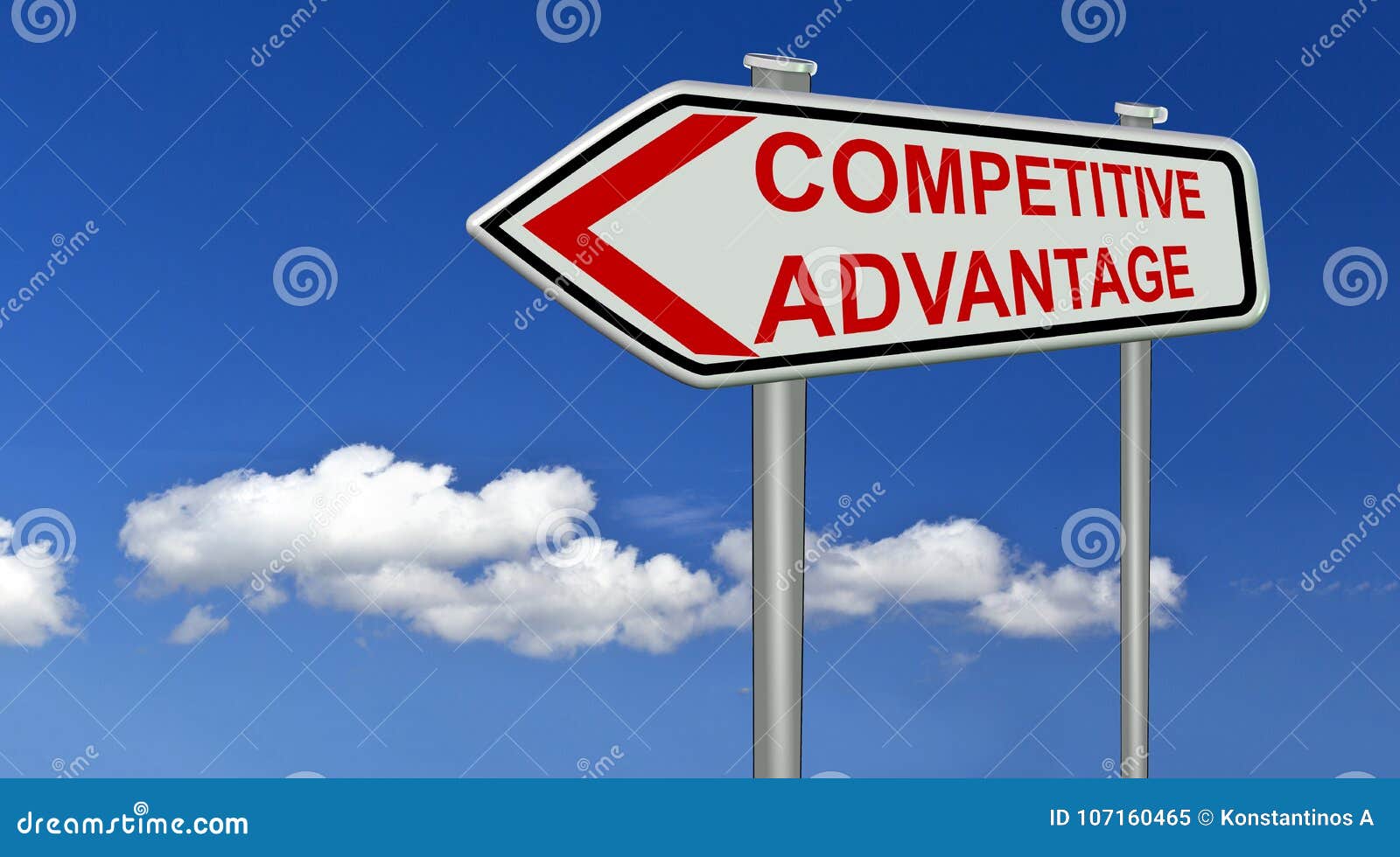 Competitive Advantage Sign Symbol Red Text - 3d Rendering Stock ...