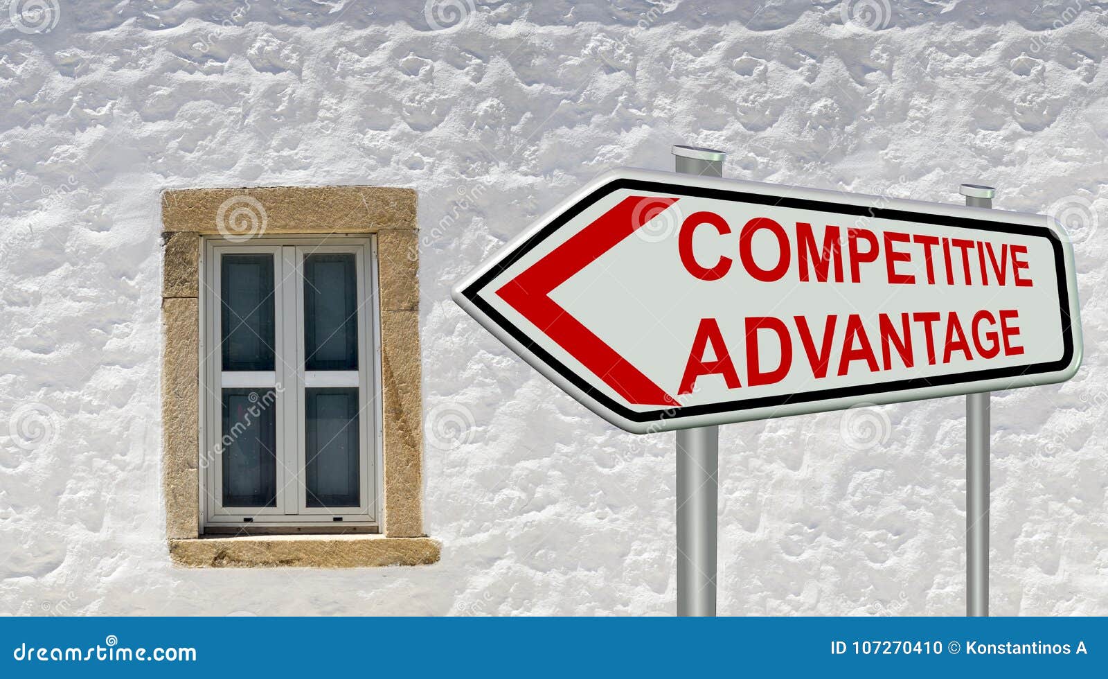 Competitive Advantage Sign Symbol Red Text - 3d Rendering Stock Photo ...