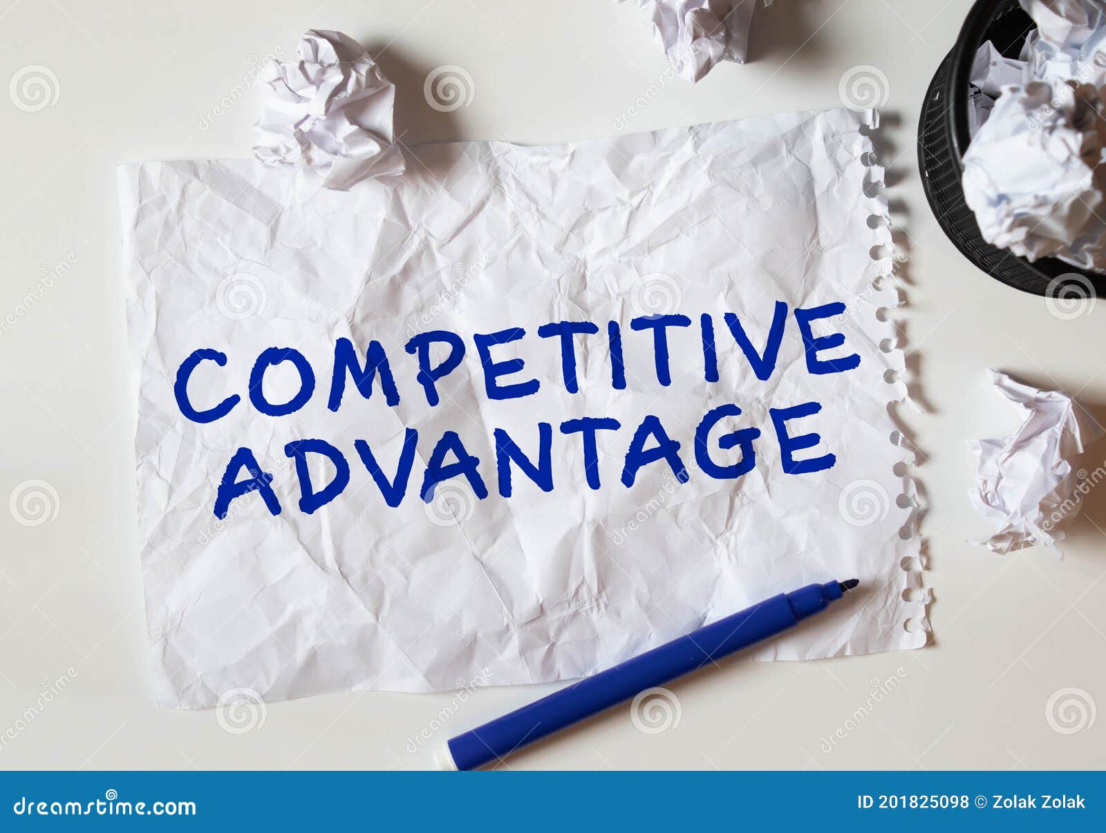 Competitive Advantage. Text on White Paper on Wood Background Stock ...