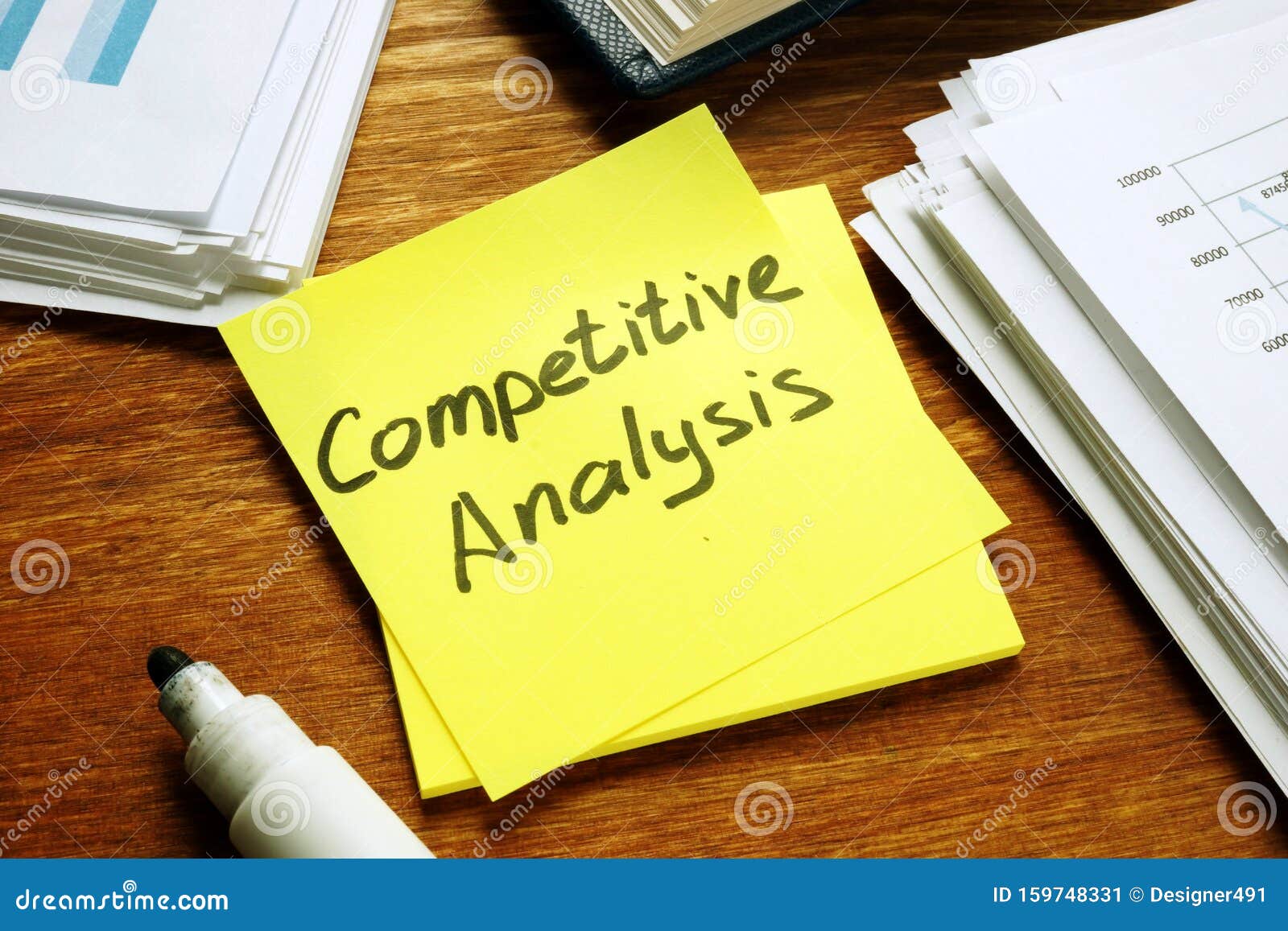 Competitive Analysis Report and Stack of Papers Stock Image - Image of ...