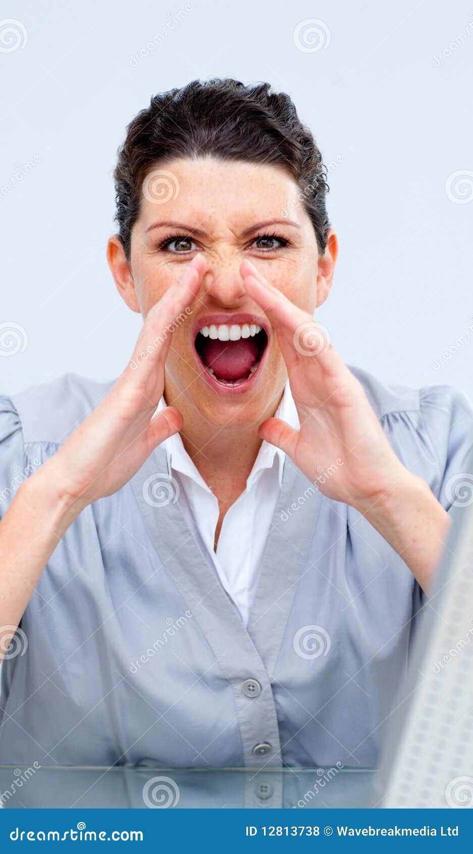 Competitive Business Woman Yelling Stock Photo - Image of attractive ...