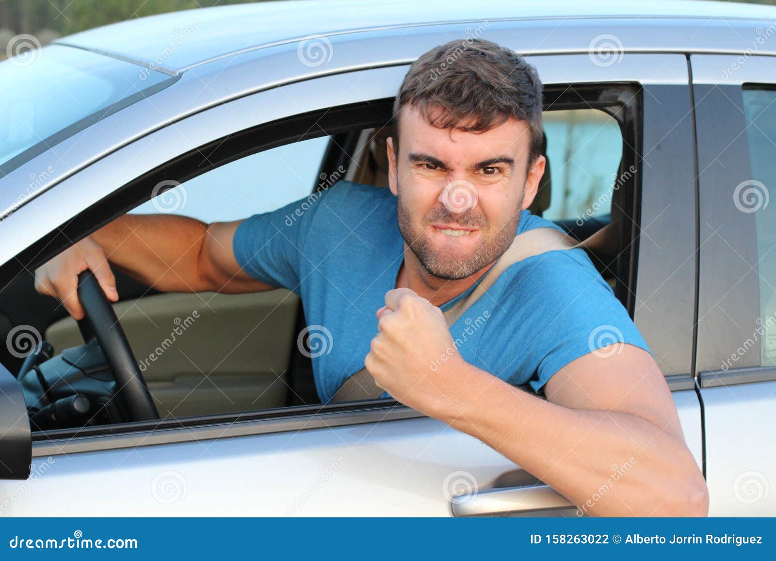 Competitive Driver Celebrating Close Up Stock Photo - Image of ...