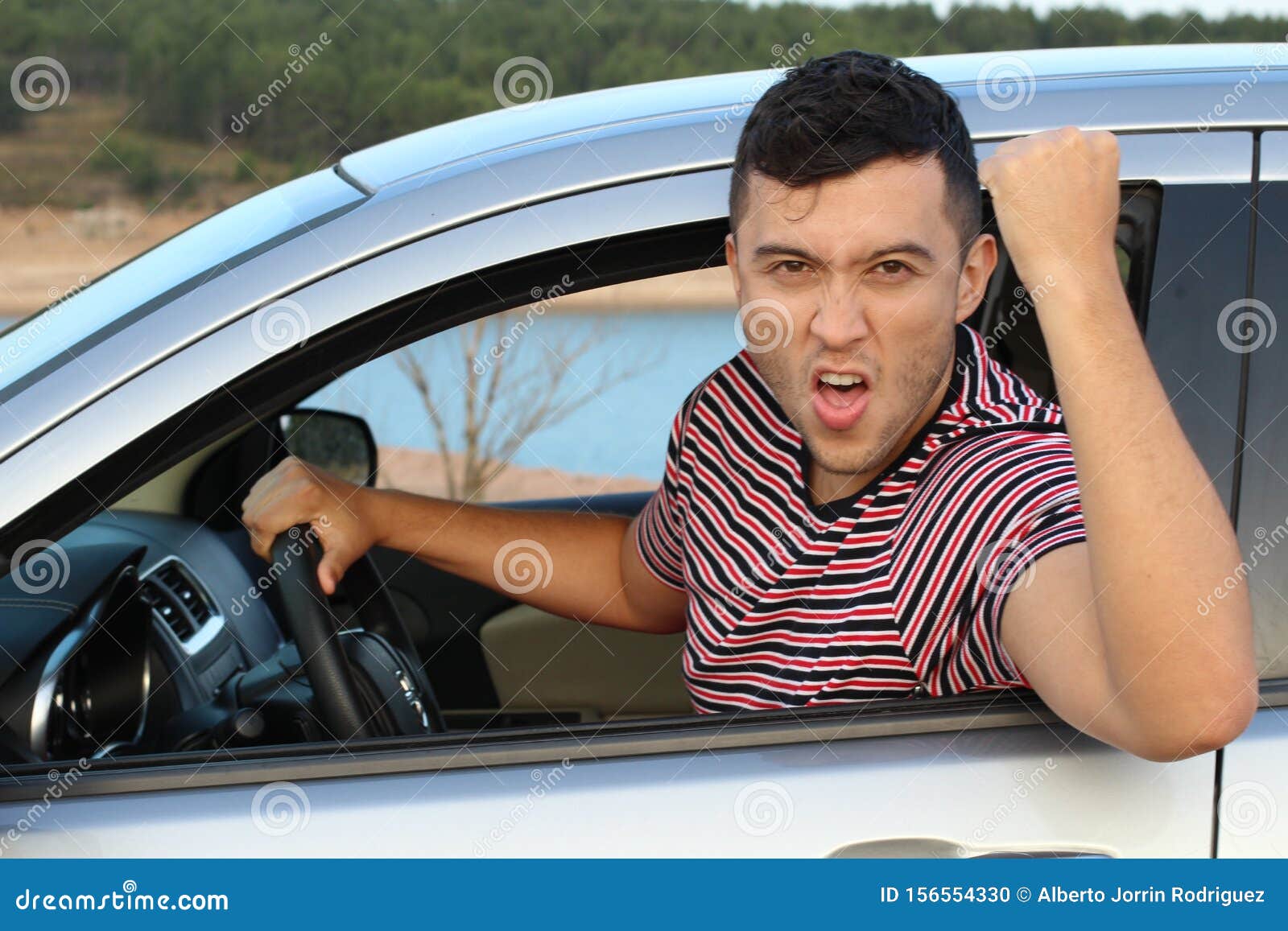 Competitive Driver Celebrating Close Up Stock Photo - Image of driver ...