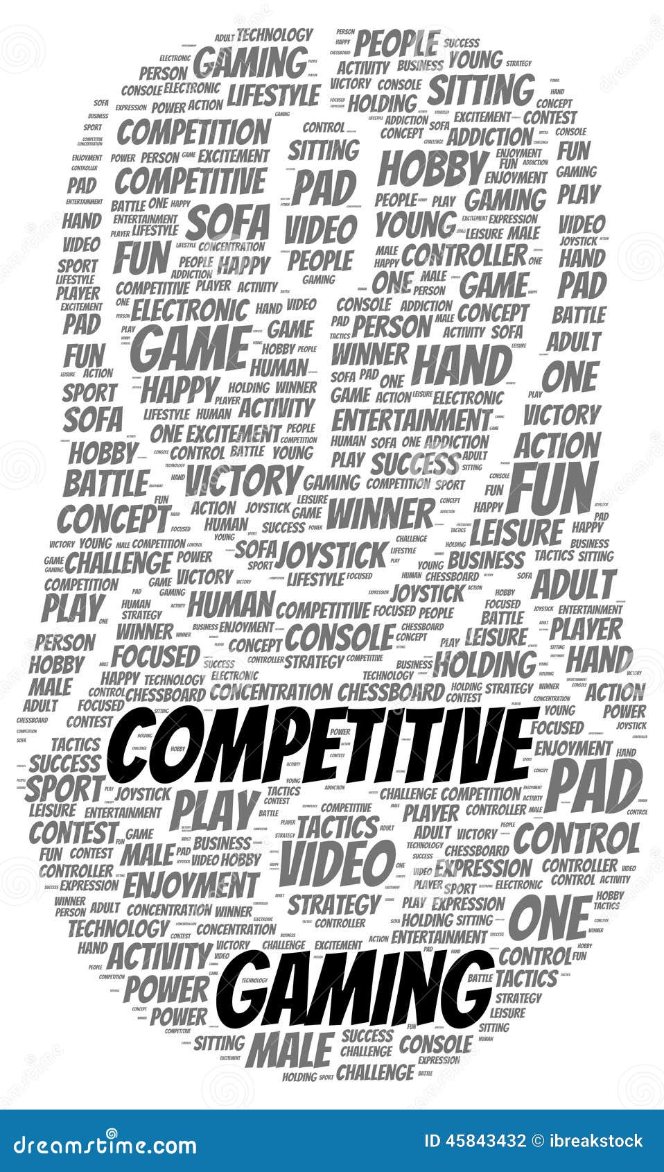 Competitive Gaming Word Cloud Shape Stock Illustration - Illustration ...