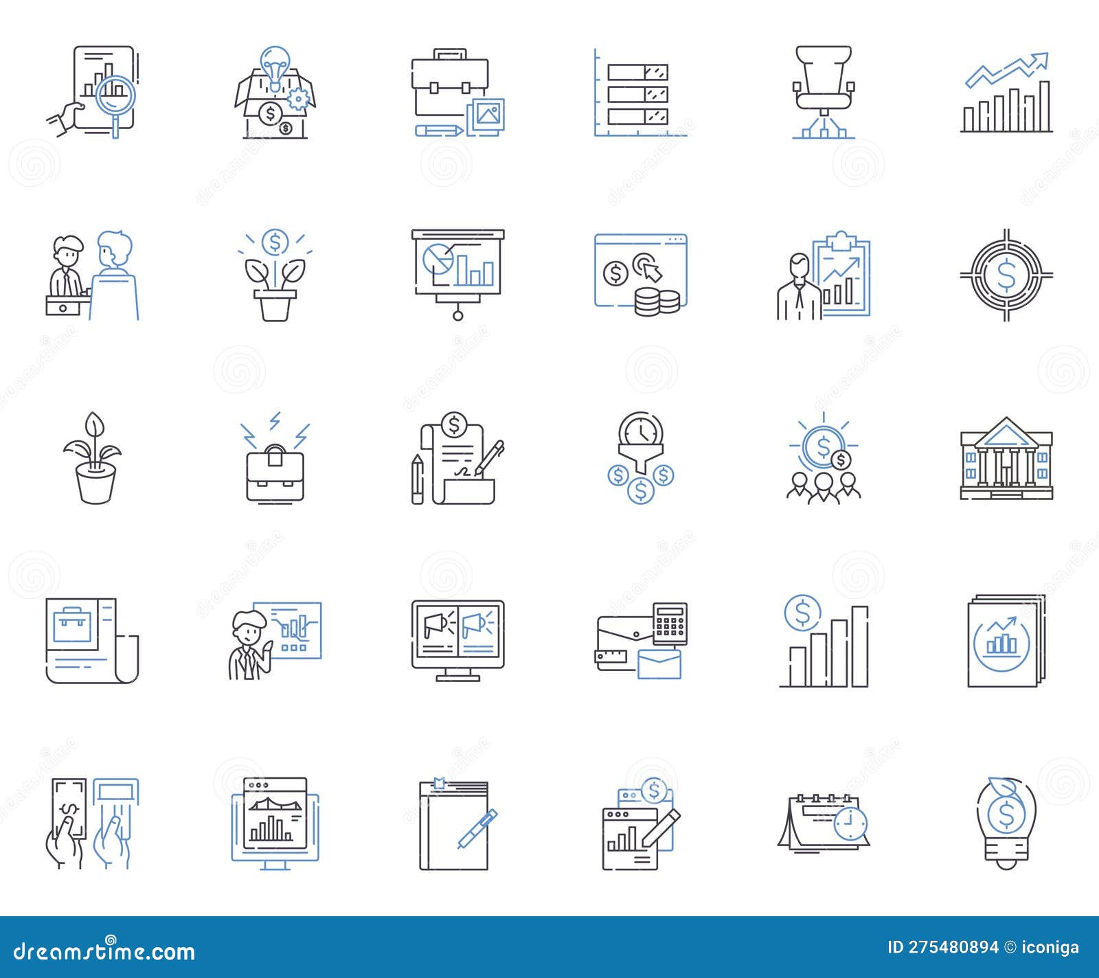 Competitive Insights Line Icons Collection. Analysis, Intelligence ...