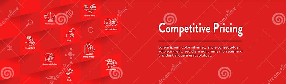 Competitive Pricing Icon Set with Growth, Profitability, & Worth Stock ...