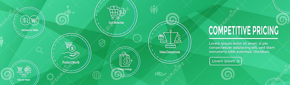 Competitive Pricing Icon Set with Growth, Profitability, & Worth Stock ...