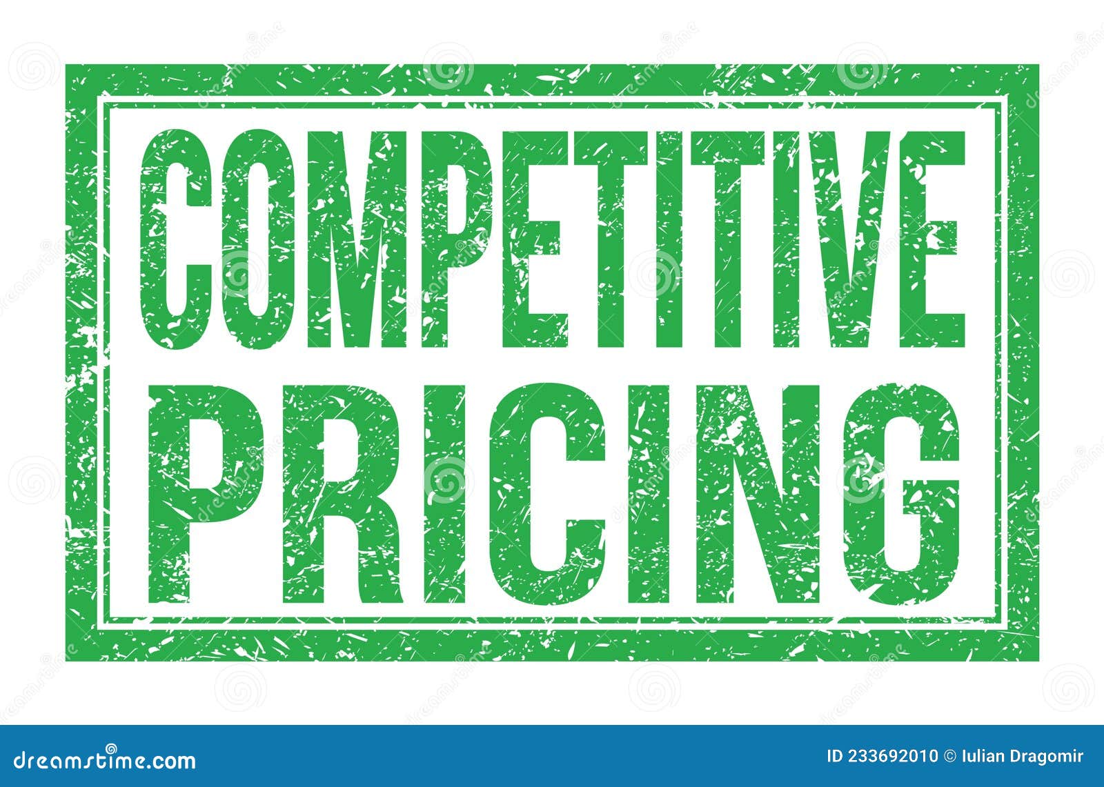 COMPETITIVE PRICING, Words on Green Rectangle Stamp Sign Stock ...